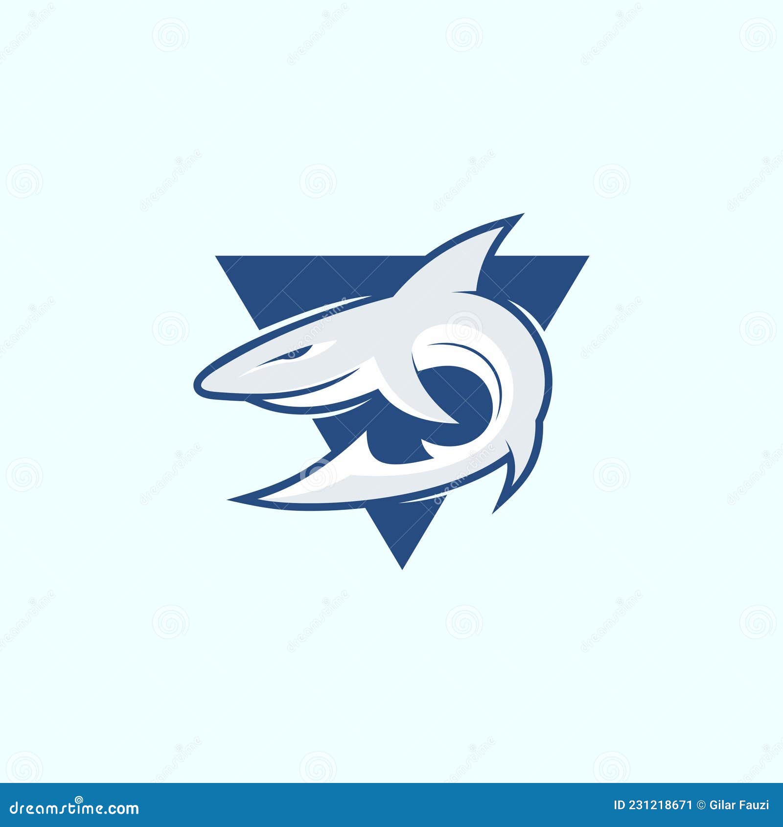 Triangle shark logo stock vector. Illustration of triangle - 231218671