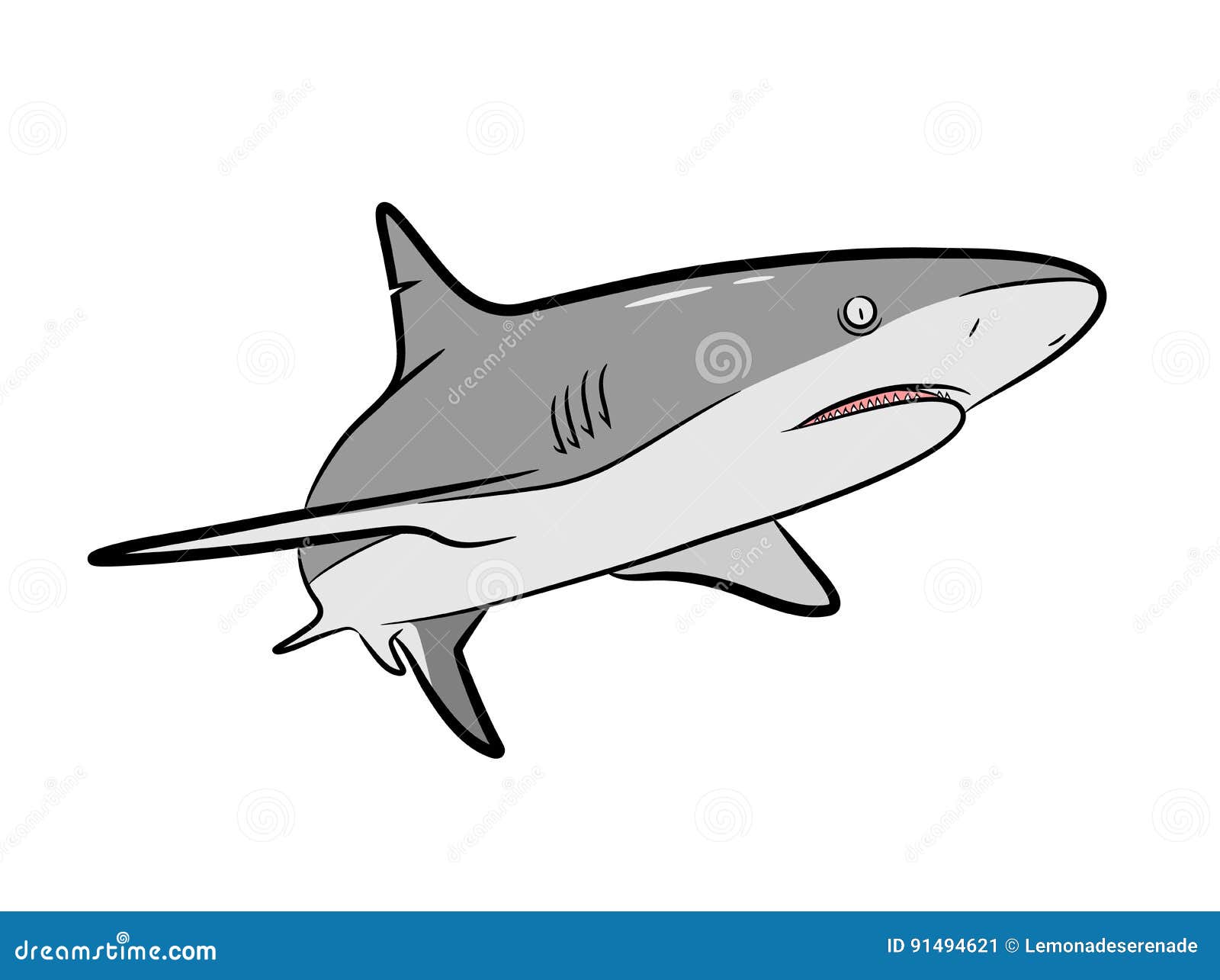 Shortfin Mako Cartoon Vector Illustration | CartoonDealer.com #61117377