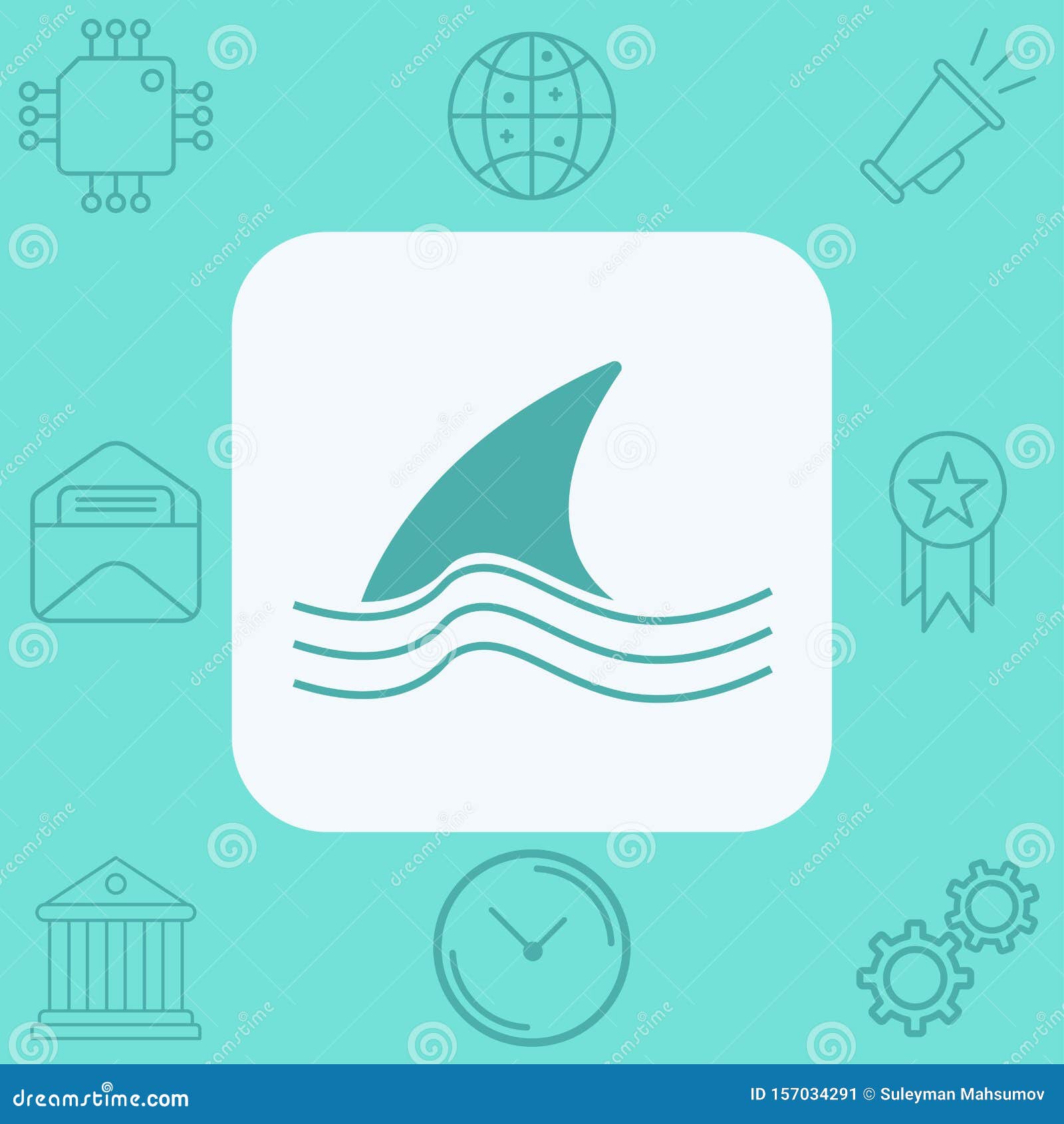Shark Vector Icon Sign Symbol Stock Vector - Illustration of mascot ...