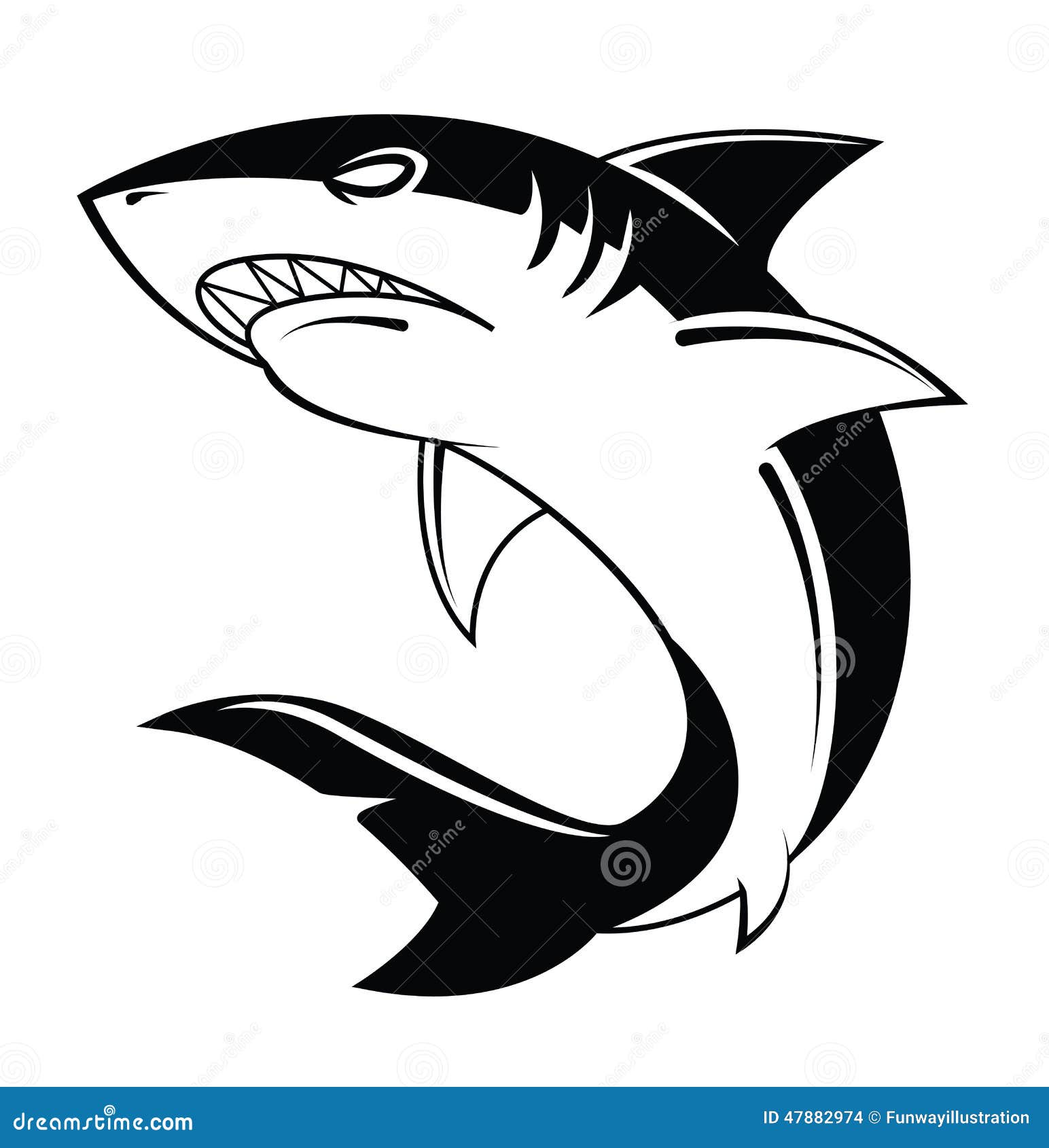 Shark Vector Illustration stock vector. Illustration of nature - 47882974
