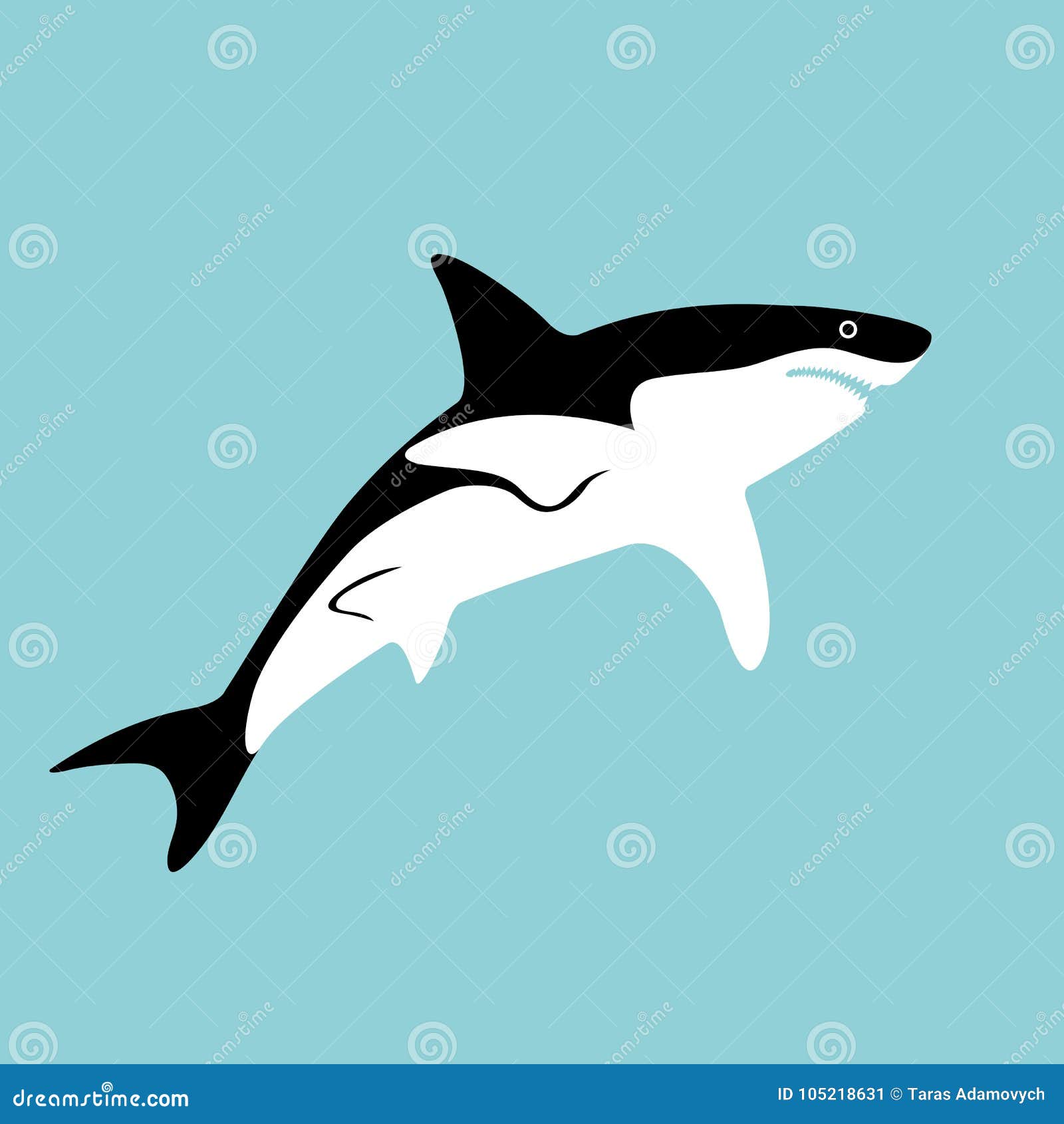 Shark Vector Illustration Flat Style Profile Stock Vector ...