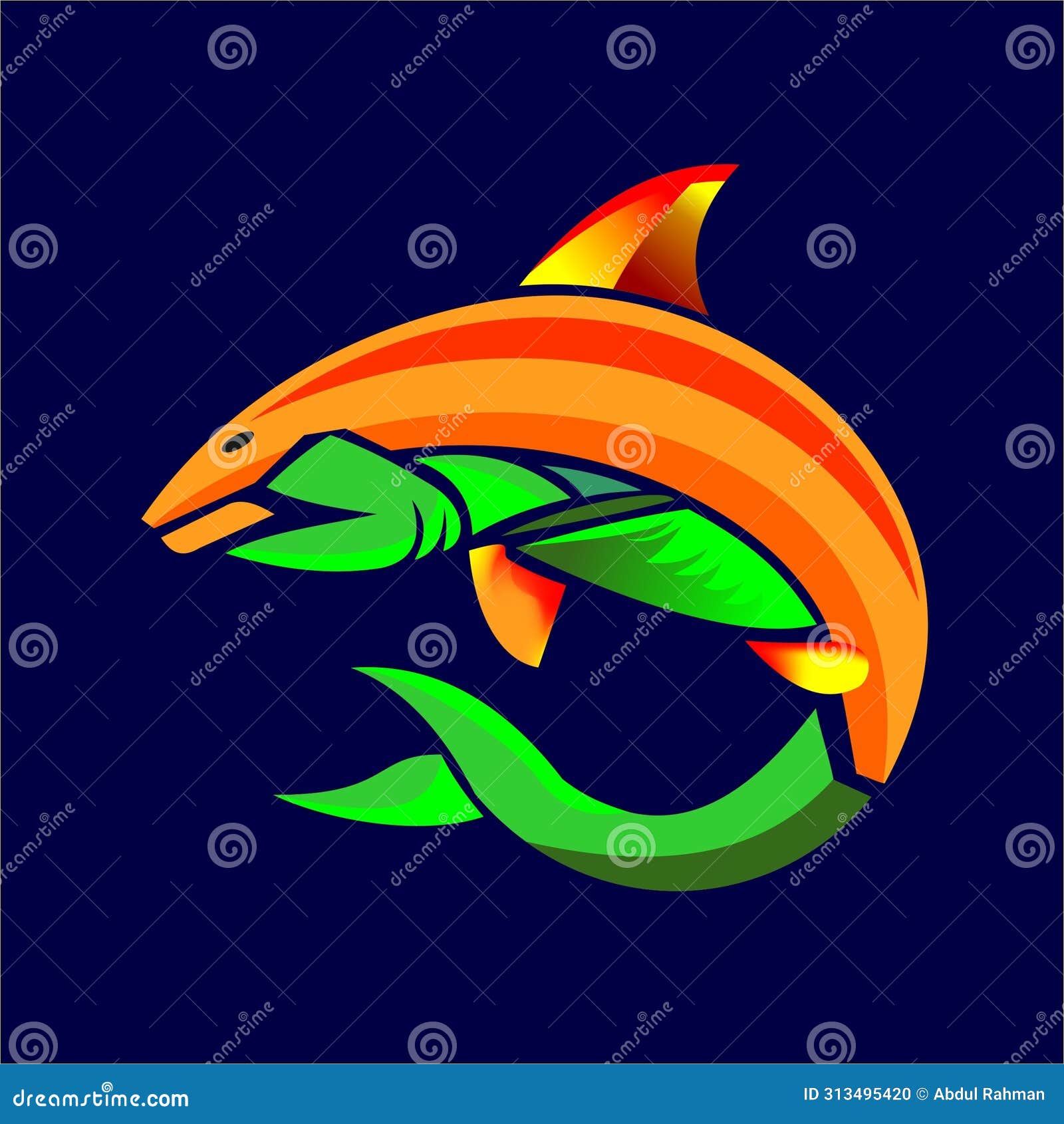 Shark Vector Logo Full of Colors Stock Illustration - Illustration of ...