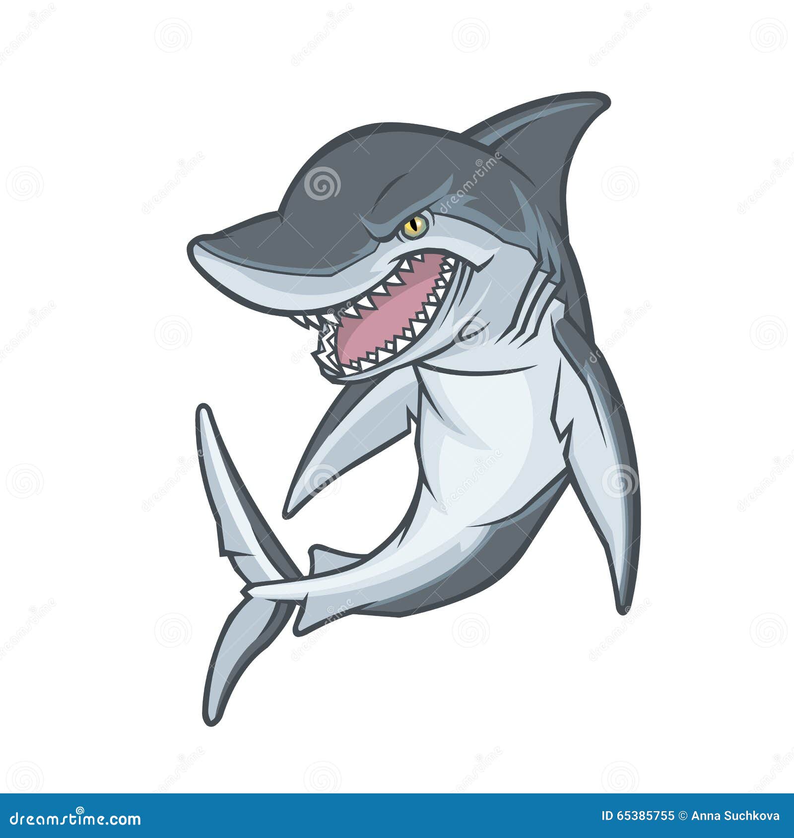 Shark. Vector Simple Illustration. Stock Vector - Illustration of icon ...