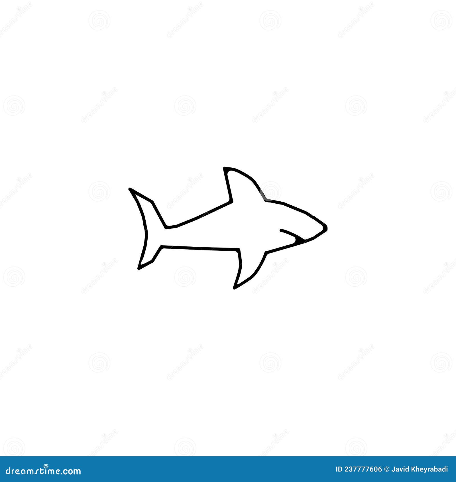 Shark Thin Line Icon. Shark Linear Outline Icon Stock Vector ...