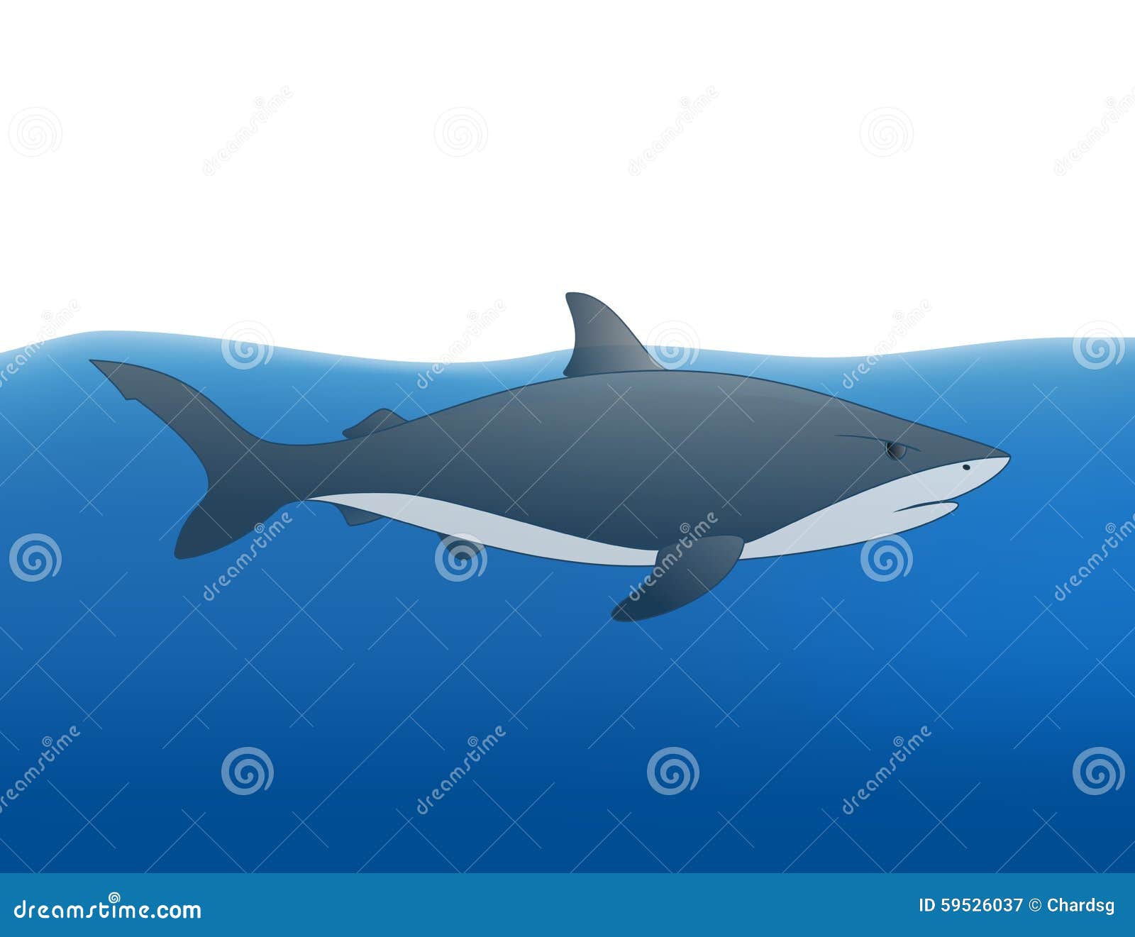 Shark in the water stock vector. Illustration of deep - 59526037