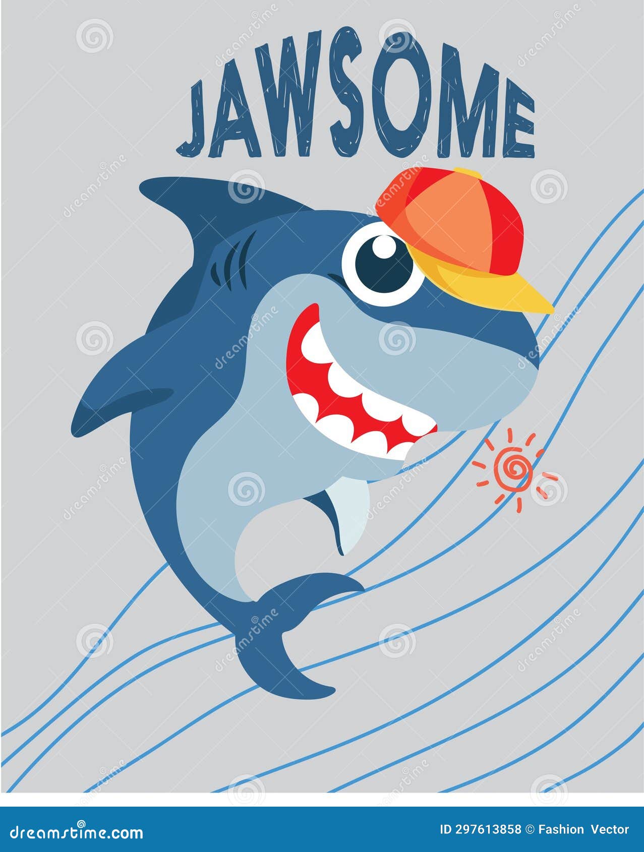 Shark Wave Cartoon Vector Illustration | CartoonDealer.com #53598996