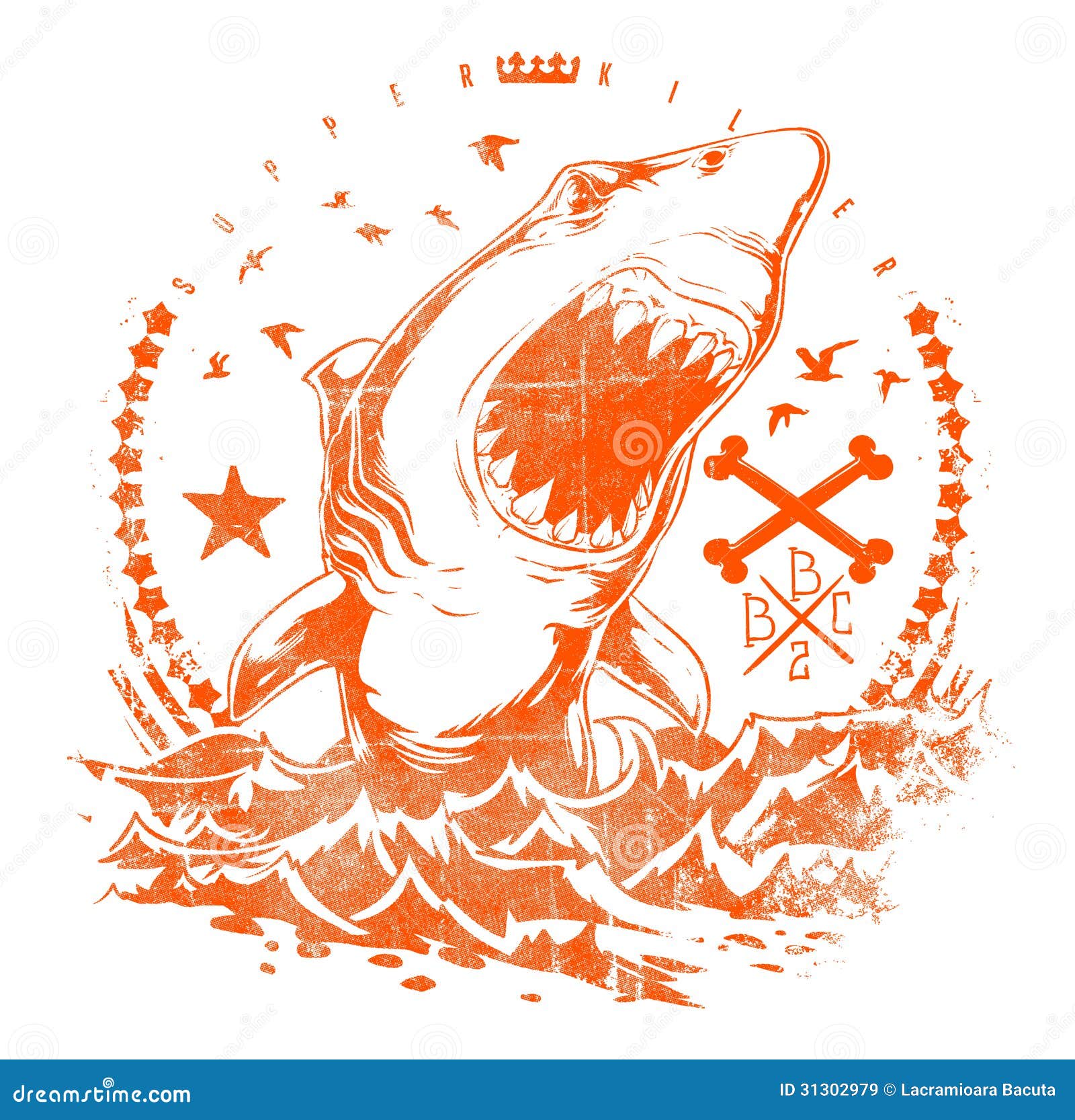Shark waves stock vector. Illustration of force, logo - 31302979
