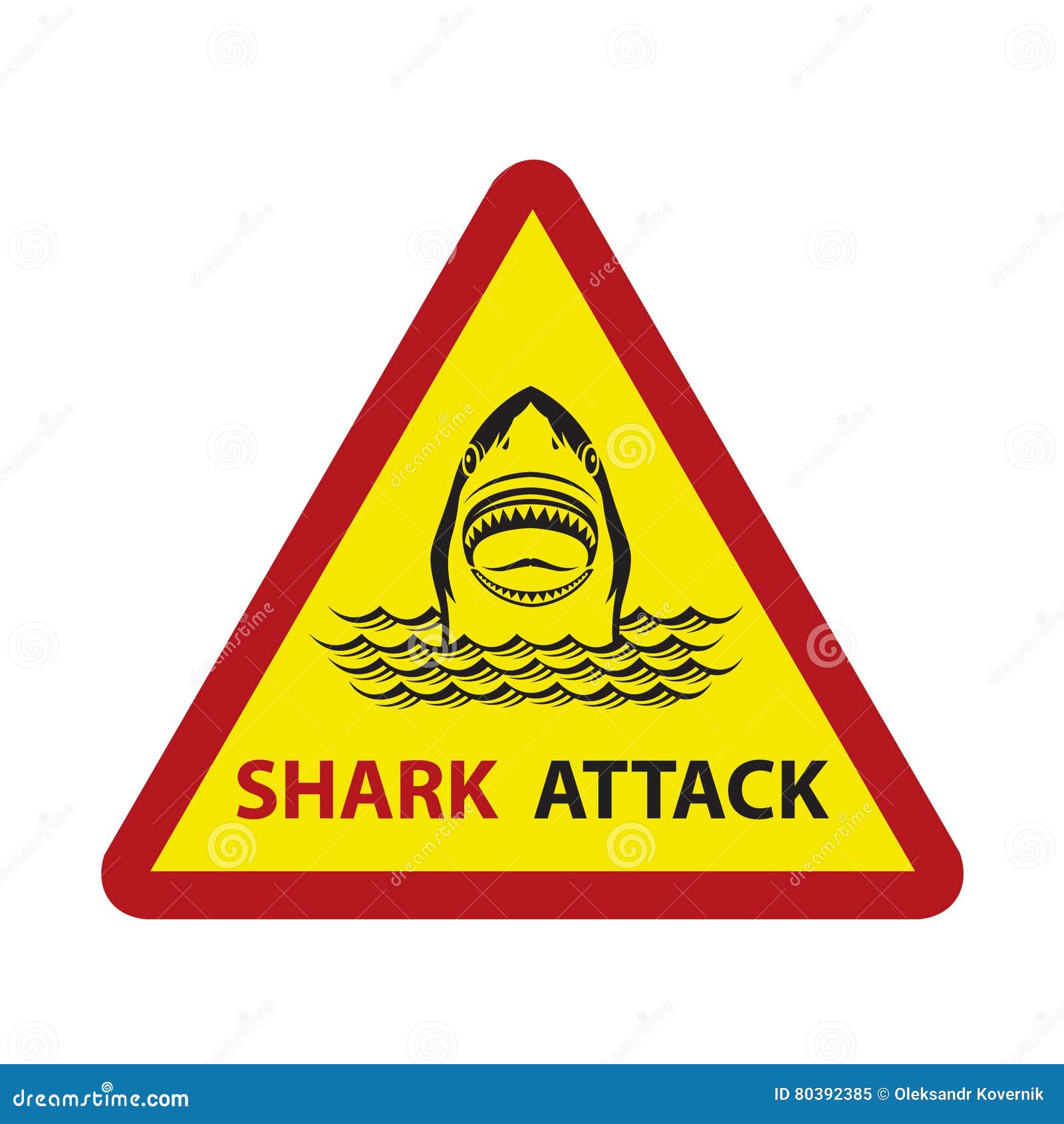 Shark on waves stock vector. Illustration of seafood - 80392385