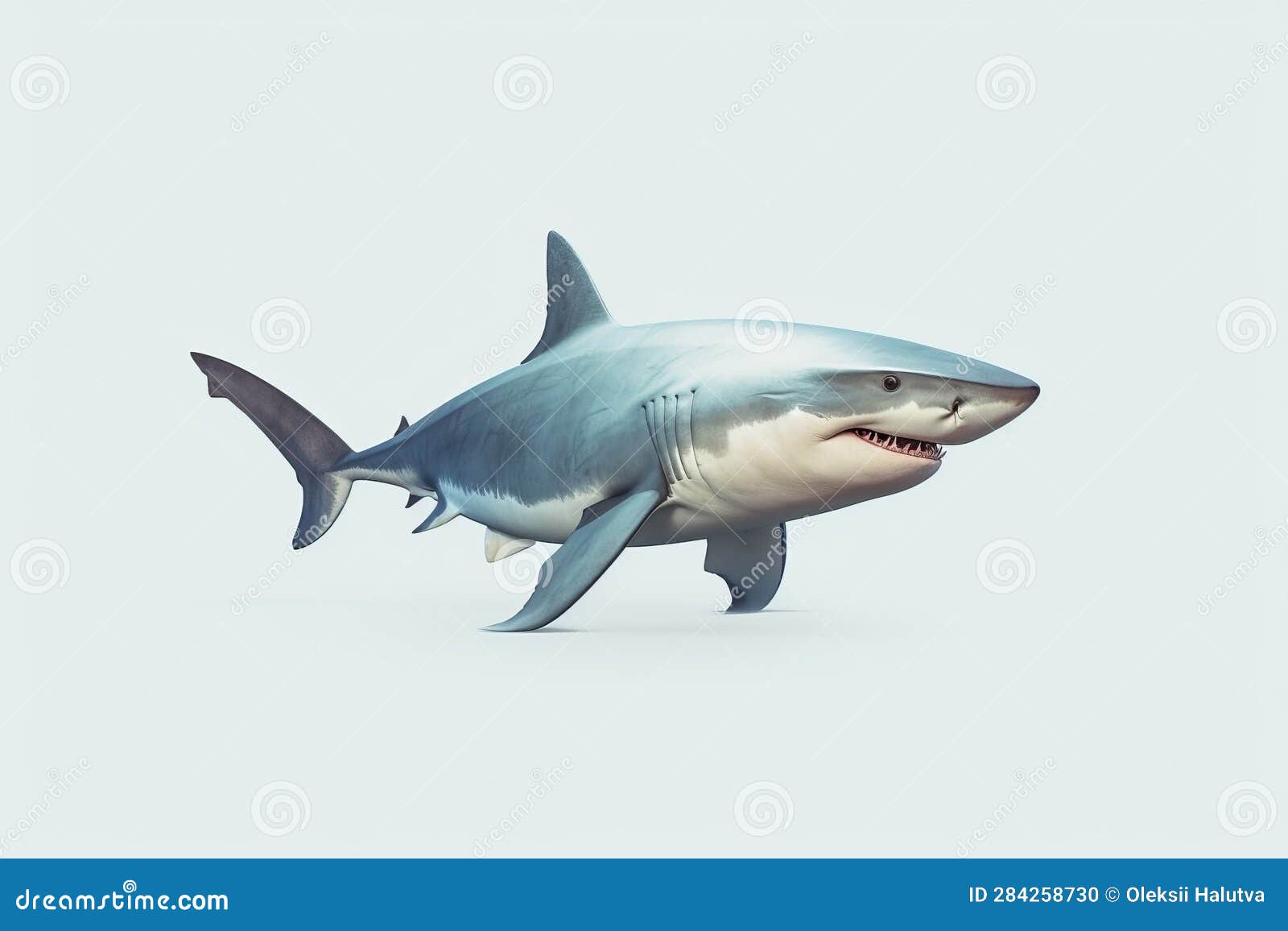 Shark on the White Background, Isolated Stock Illustration ...
