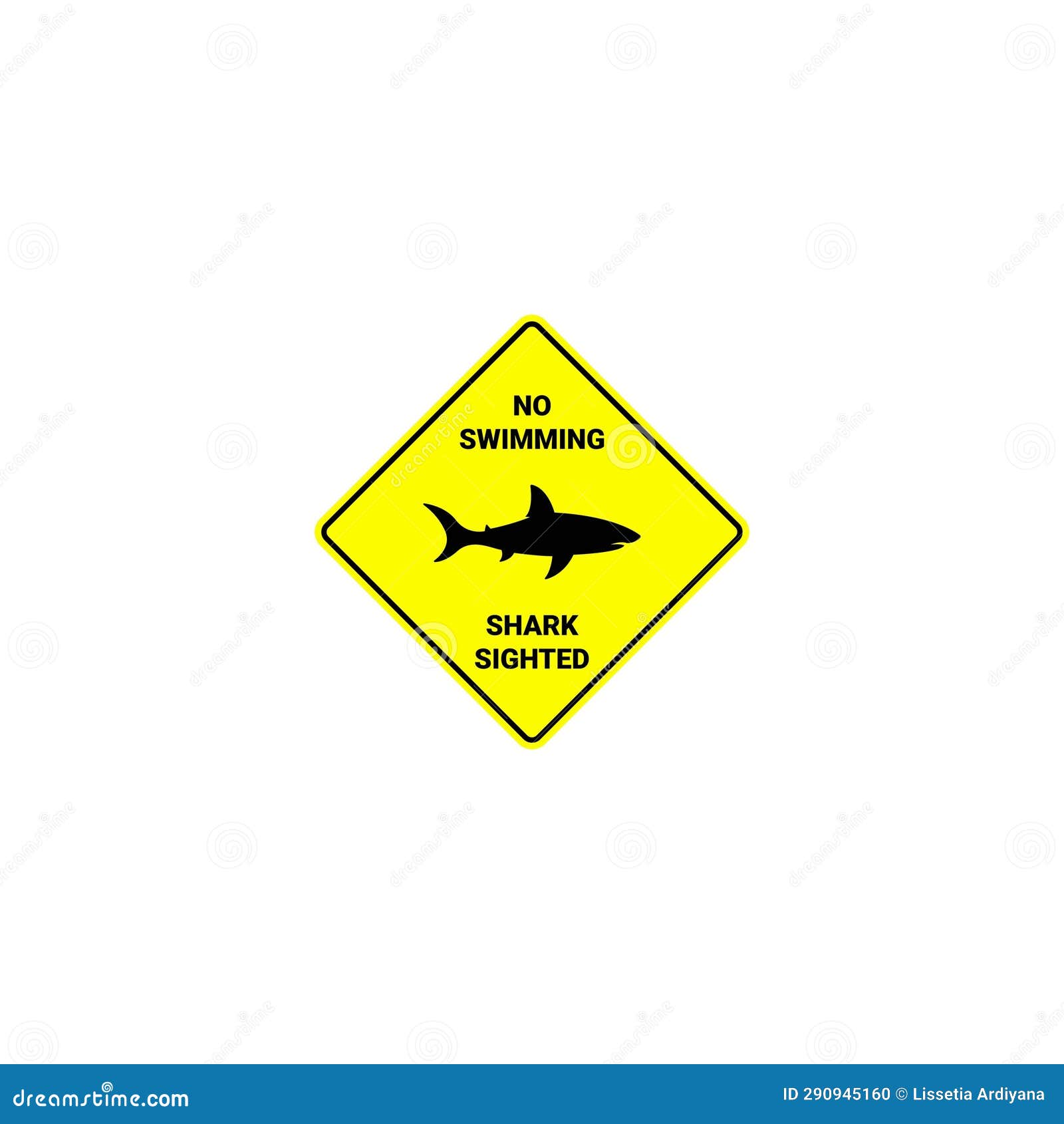 Shark Zone Sign. Shark Silhouette On Triangle Vector Illustration ...