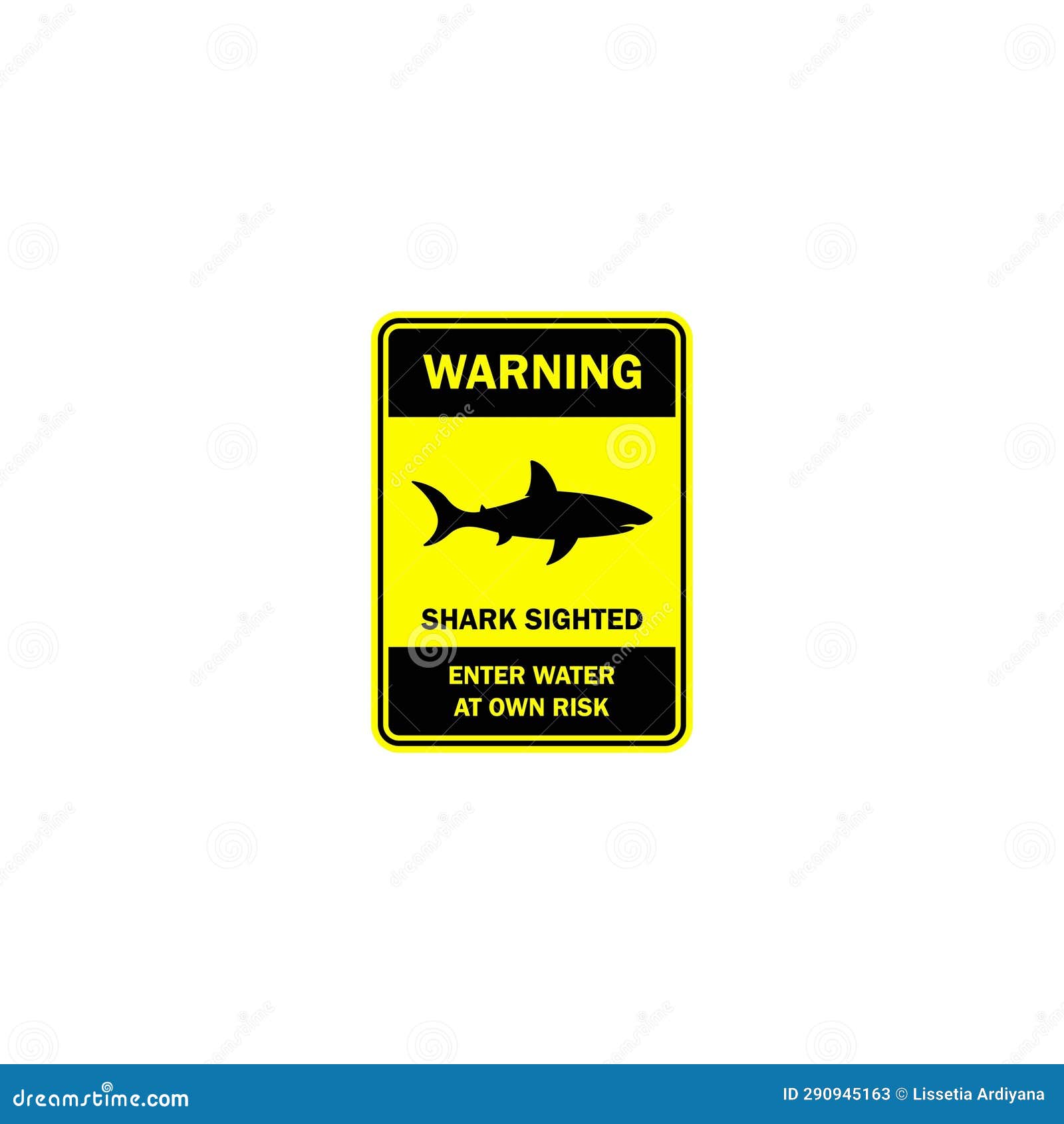 Shark Zone Sign. Shark Silhouette On Triangle Vector Illustration ...