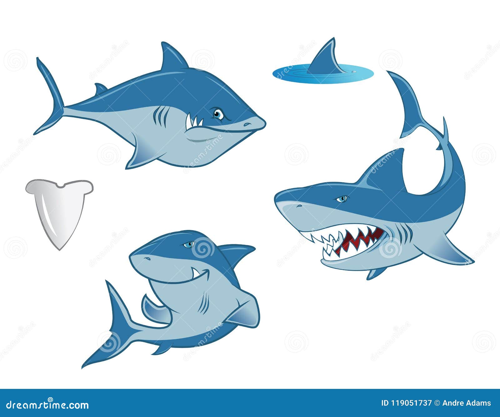 Sharks collection stock vector. Illustration of fish - 119051737