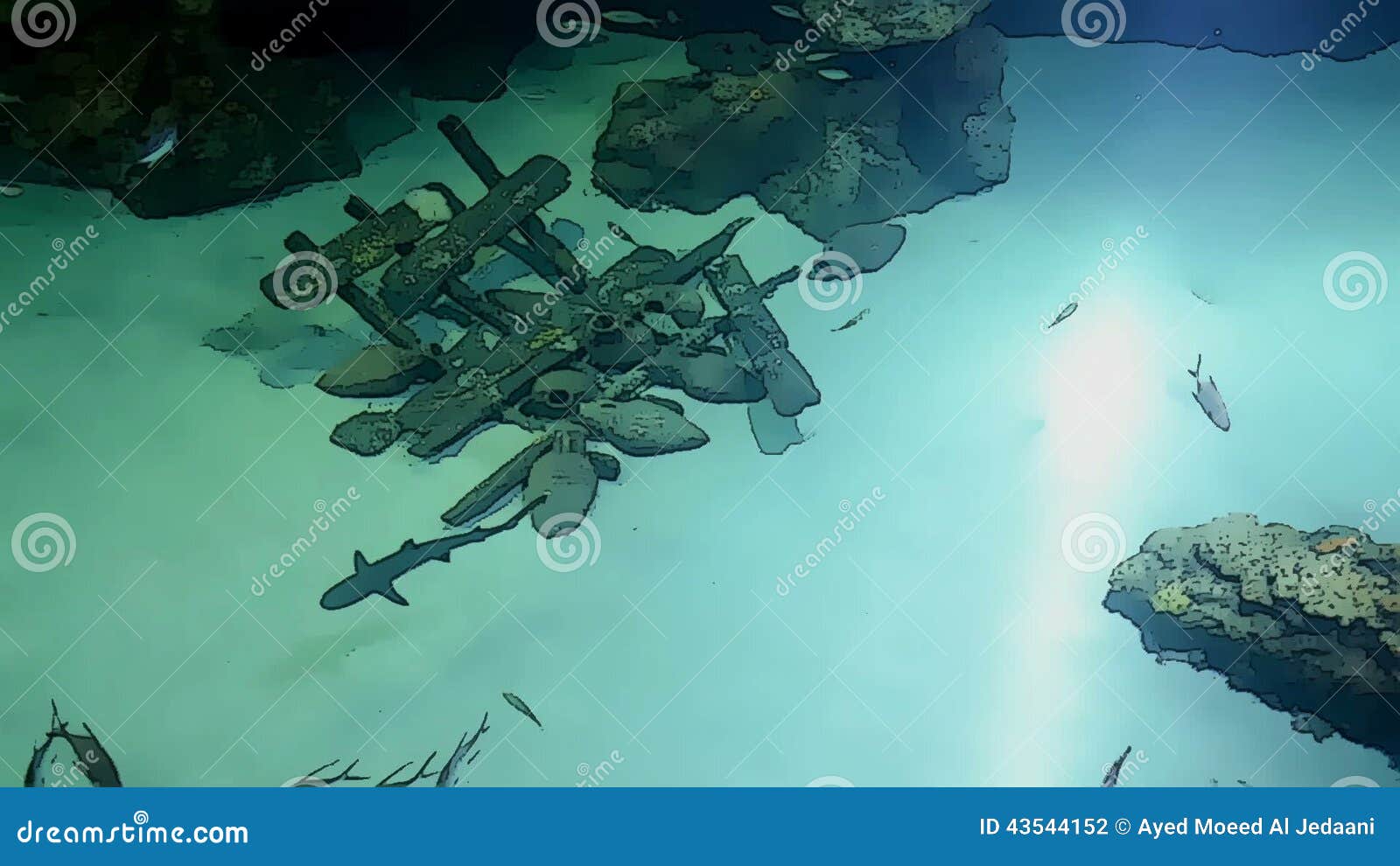 Sharks in Deep Blue Sea in Cartoon Form Stock Footage - Video of ...