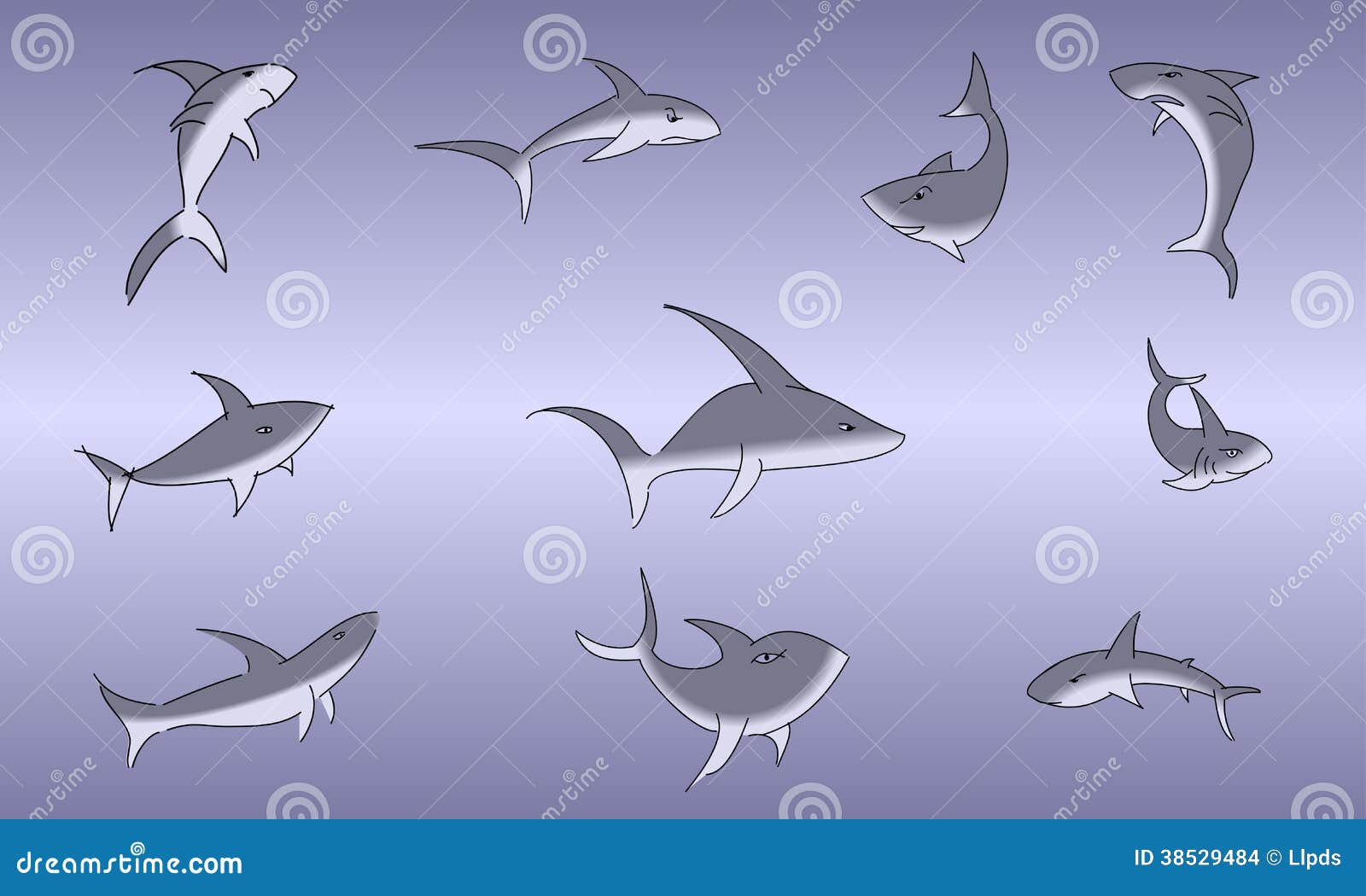 Sharks with lines stock vector. Illustration of animal - 38529484