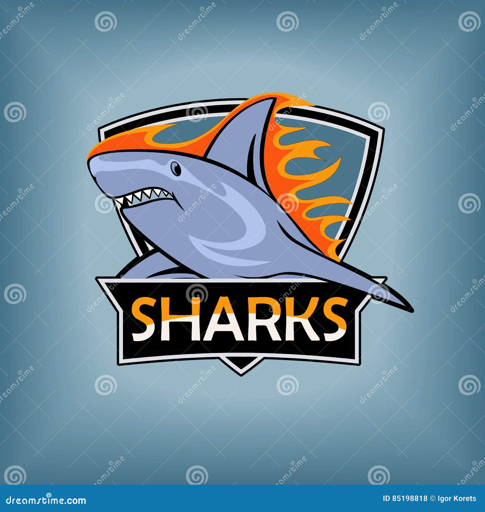 Sharks Logo, Emblem for a Sport Team Stock Vector - Illustration of ...