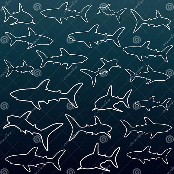 Sharks pattern stock illustration. Illustration of brochure - 38101194