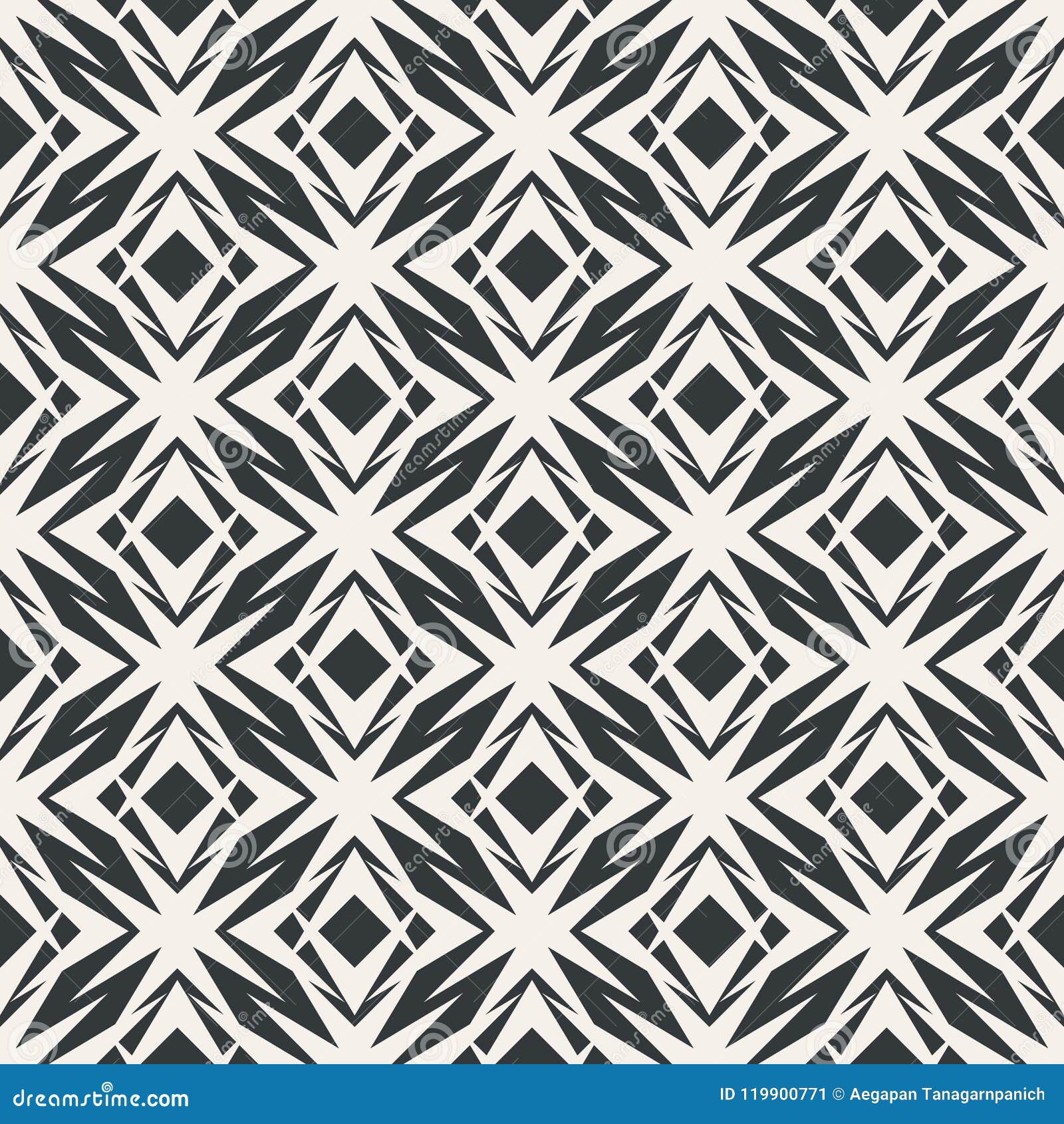 Sharp Abstract Seamless Pattern Monochrome or Two Colors Vector Stock ...