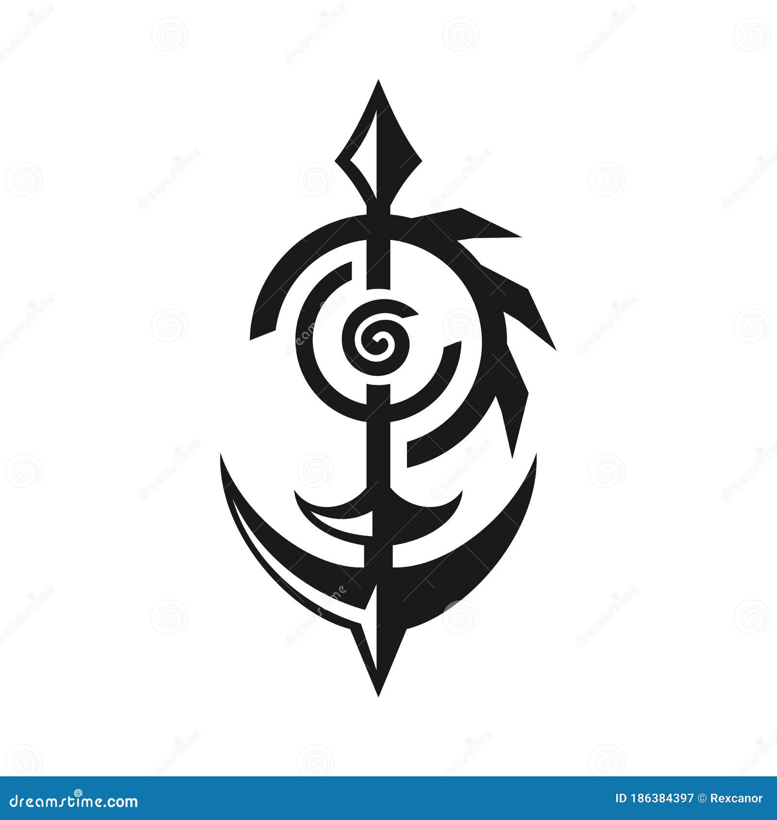 Sharp Anchor Spear Symbol Logo Design Stock Vector - Illustration of ...