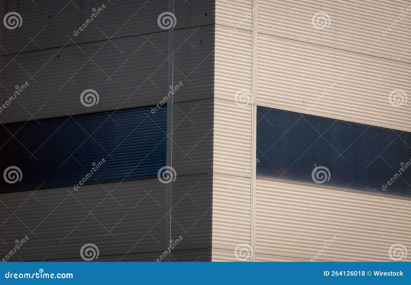 Sharp Angle of a Concrete Building with Windows Stock Illustration ...