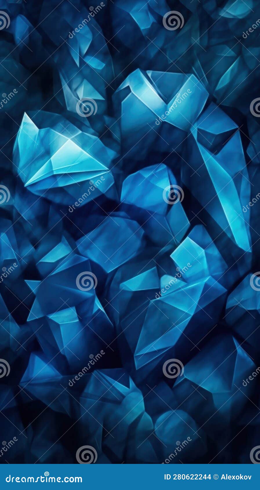 Sharp Angles in Dark Blue: an Abstract Background in the Style of Dark ...