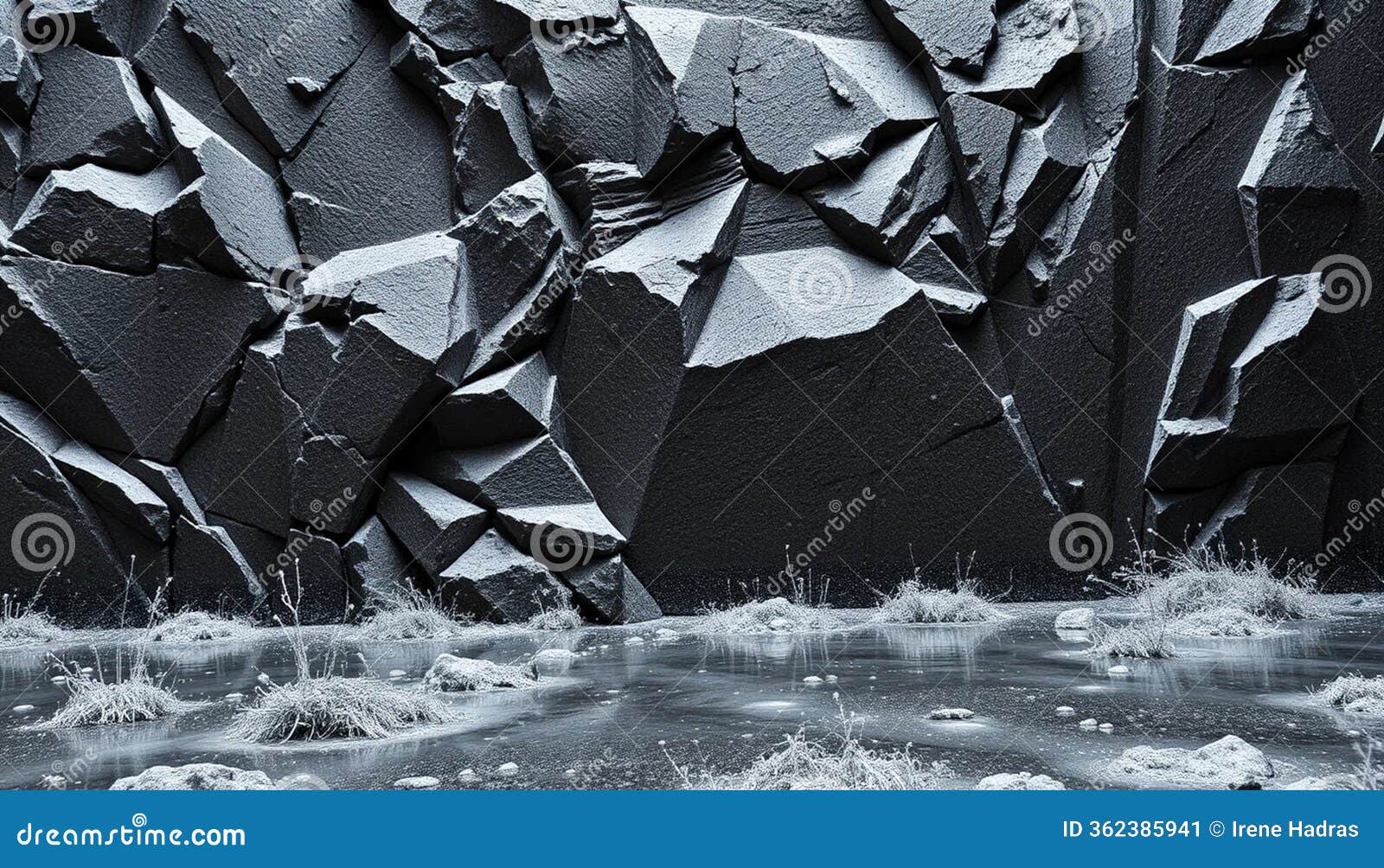 Sharp, Angular Basalt Formations Dominate the Scene, Resembling a ...