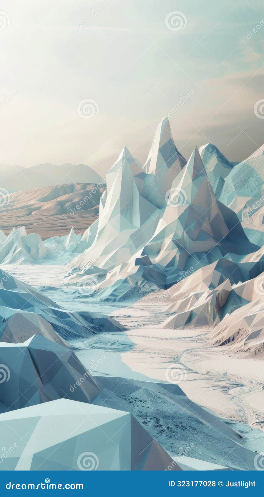 Sharp Angular Lines Crisscrossing a Desert Vista Creating an ...