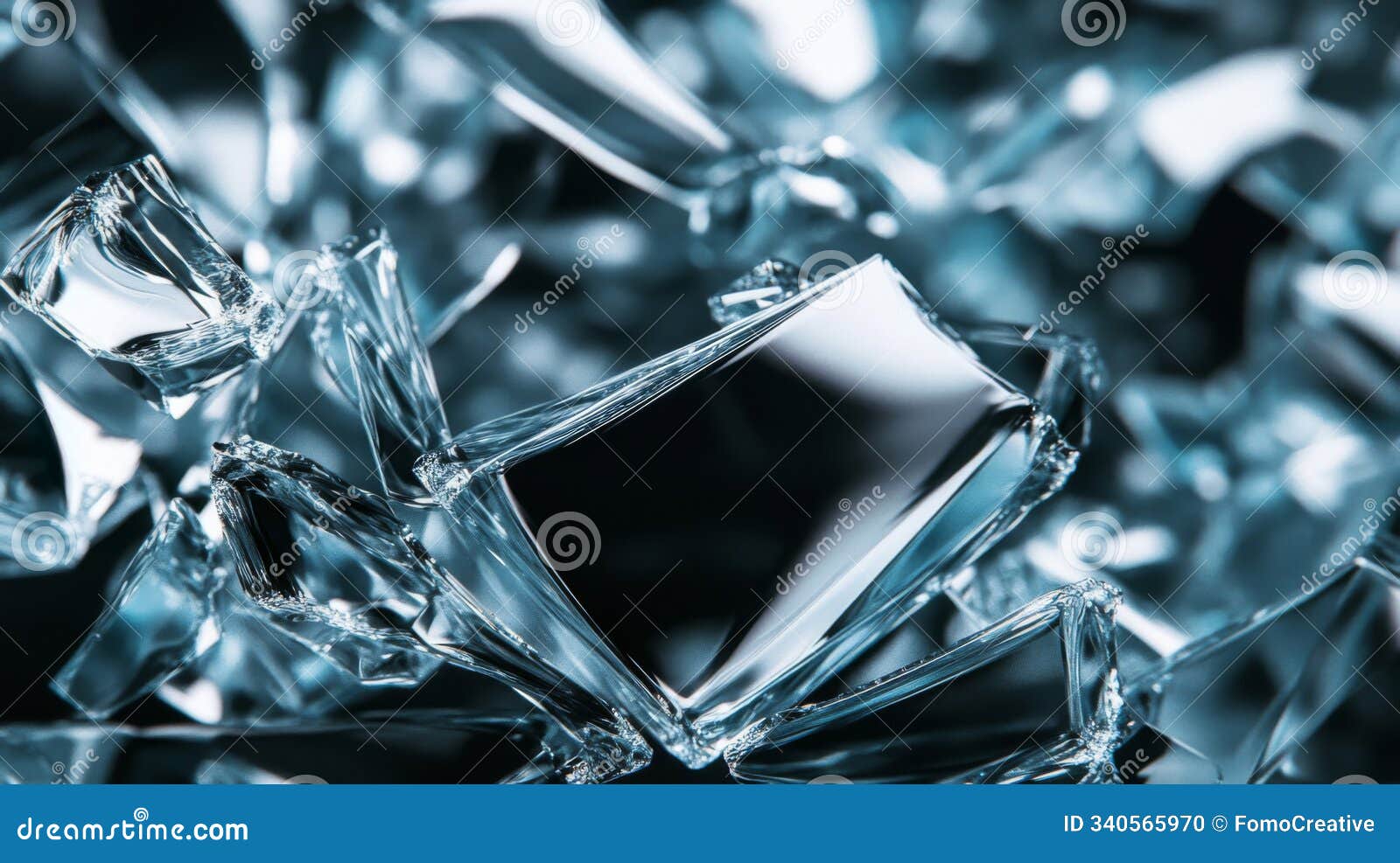 Sharp, Angular Shards of Shattered Glass, Reflecting Light Stock ...