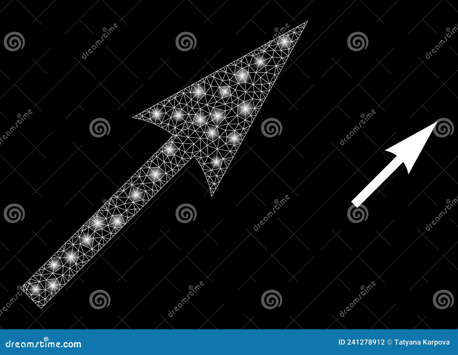 Sharp Arrow Icon - Triangulated Mesh with Glare Spots Stock Vector ...