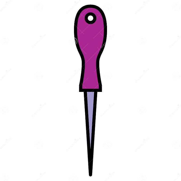 Sharp Awl Tool stock vector. Illustration of flat, prickle - 89314802