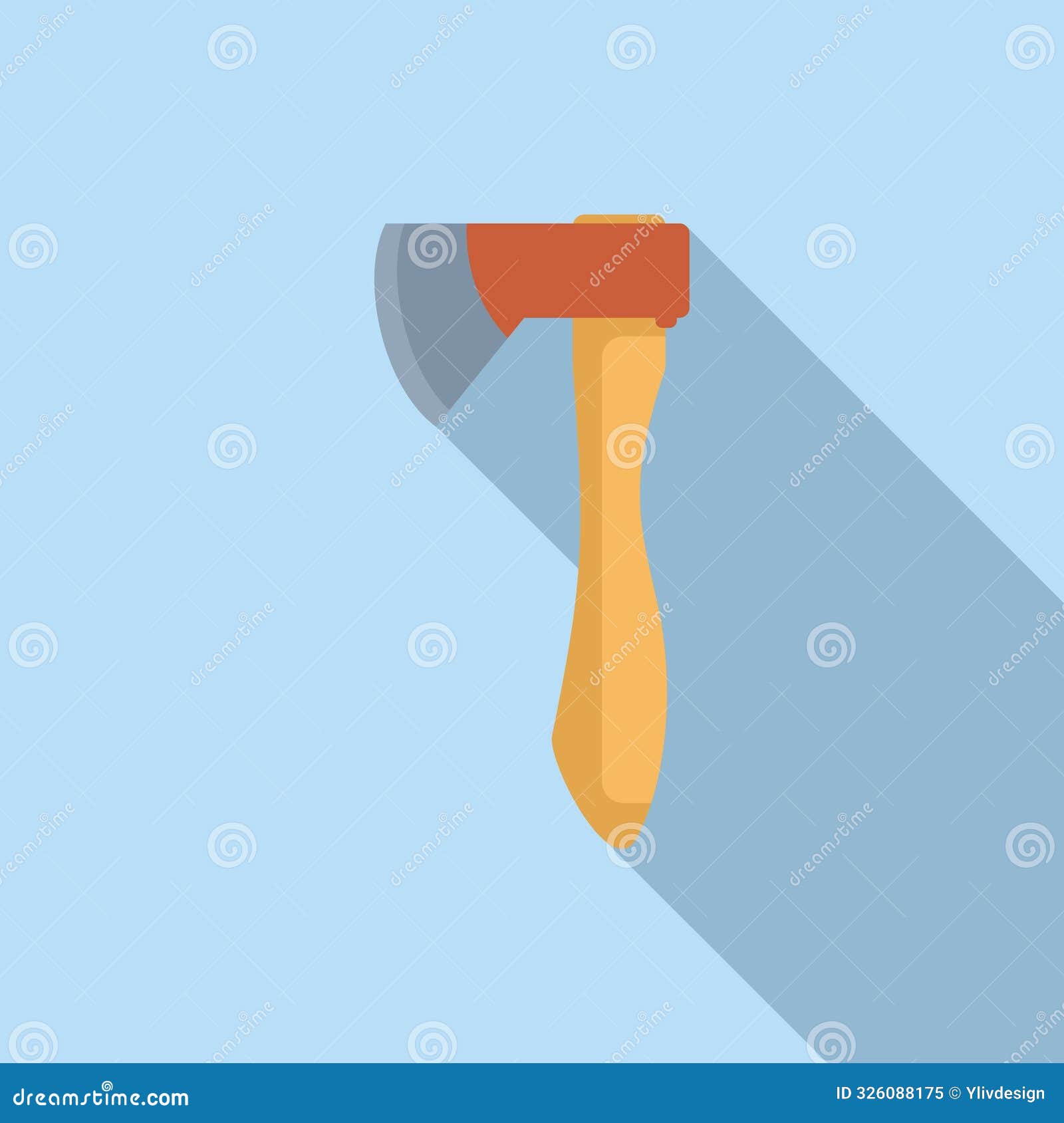 Sharp Axe with Wooden Handle for Cutting Wood Stock Illustration ...