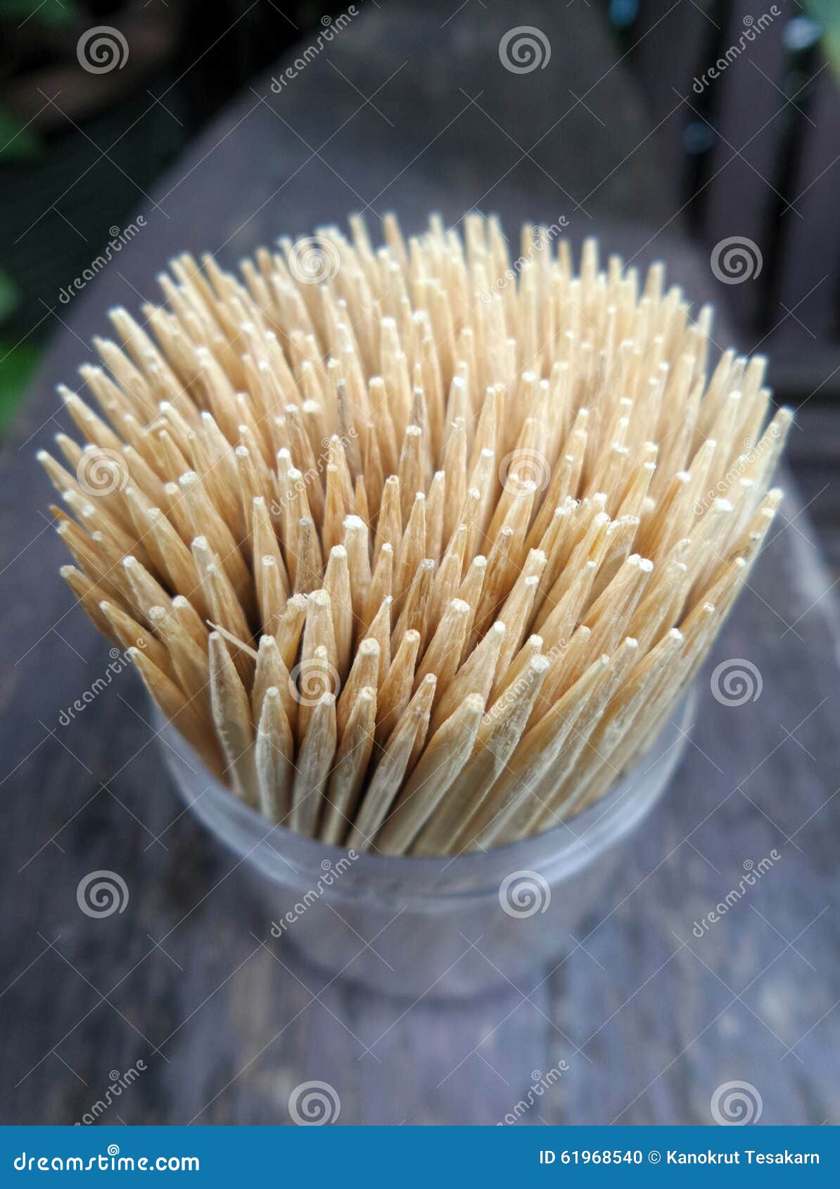 Sharp Bamboo Toothpick on Wooden Background Stock Photo - Image of ...