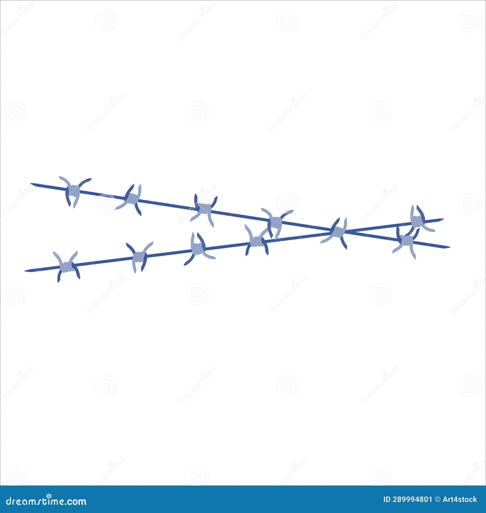 Sharp Barbed Wire Fence Barrier Frame Illustration Stock Vector ...