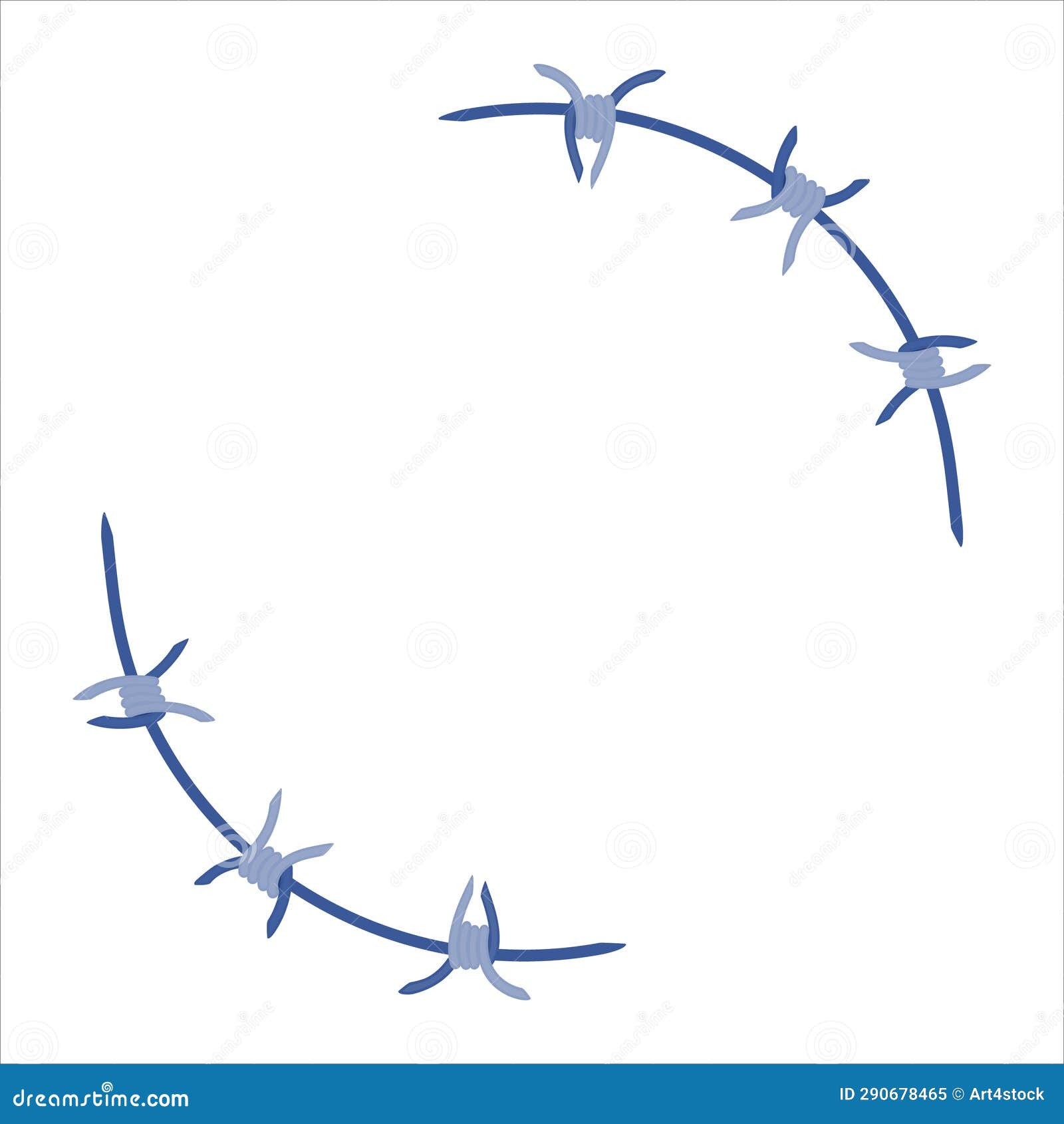 Sharp Barbed Wire Fence Barrier Frame Illustration Stock Vector ...