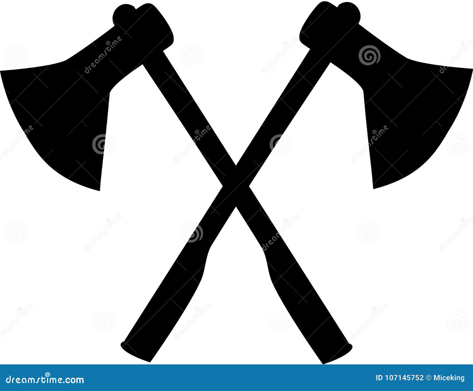 Sharp battle axes crossed stock vector. Illustration of weapon - 107145752