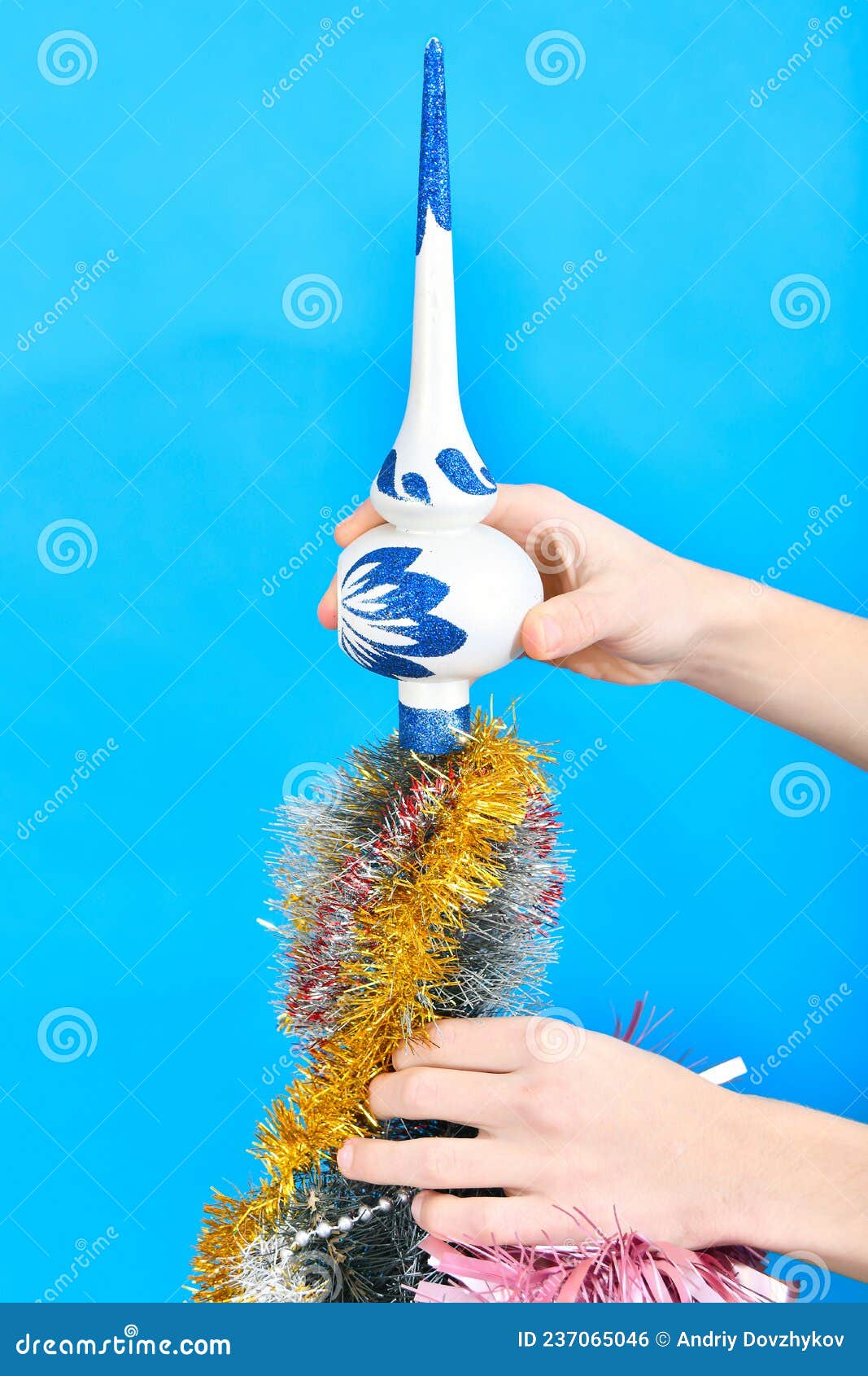 Sharp Blue Tip for the Top of the Head of a Decked Out Christmas New ...