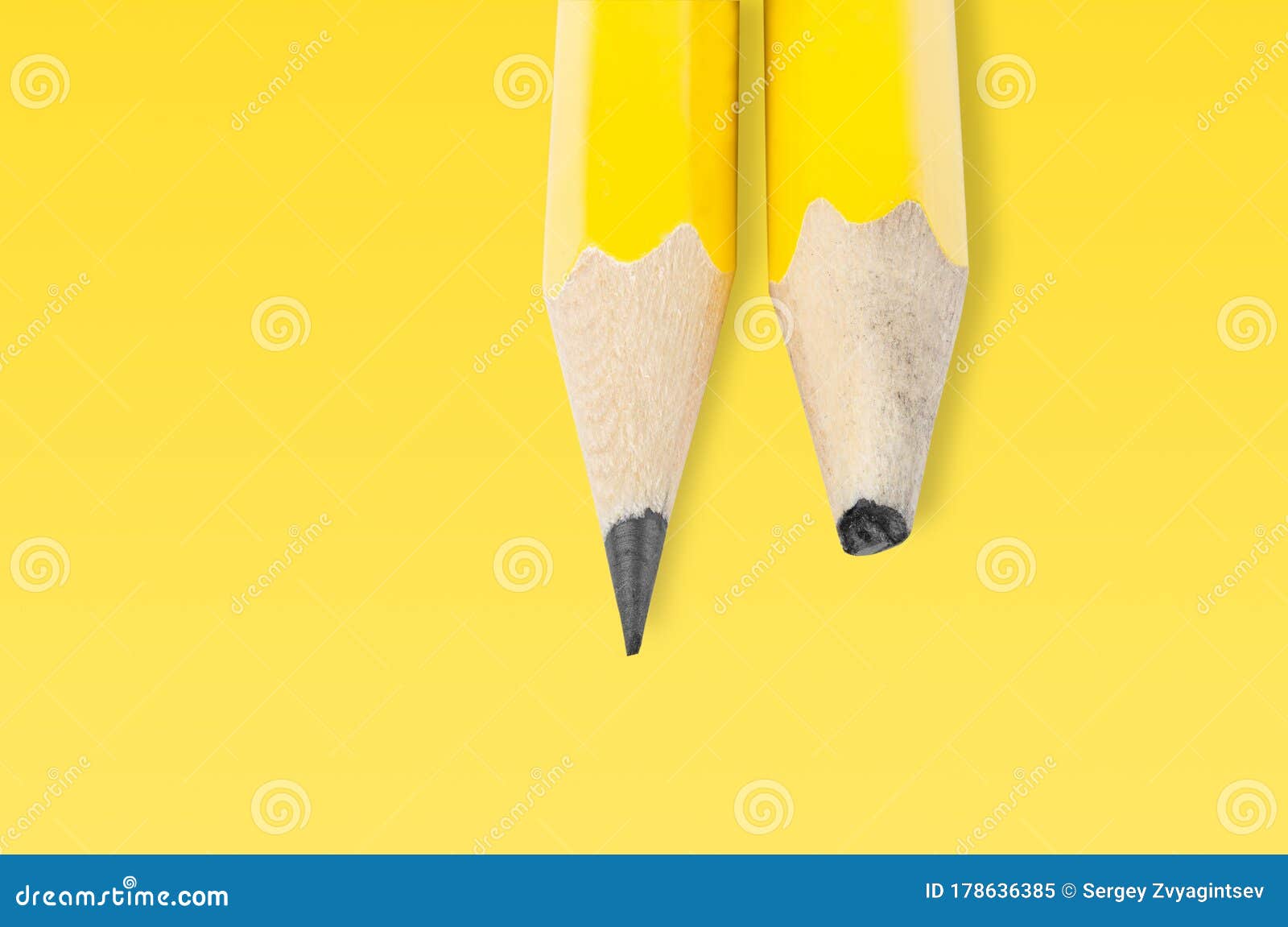 Sharp And Blunt Color Pencils Are Put In Bucket With Plaster Figure ...