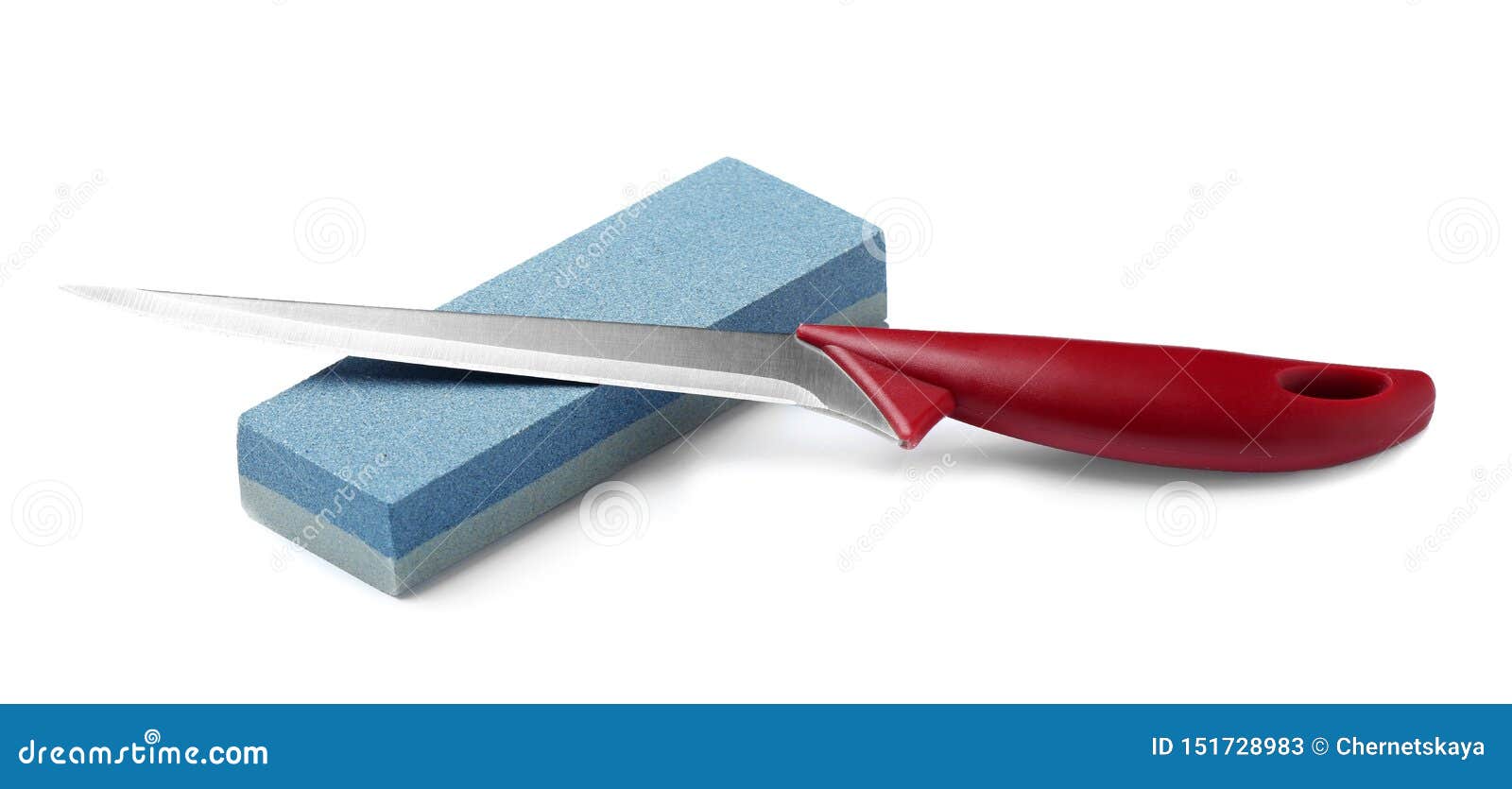 Sharp Boning Knife with Grindstone Isolated Stock Image - Image of ...