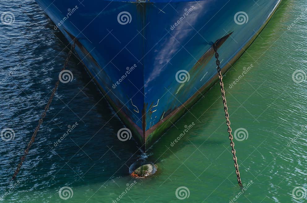 Sharp bow of ship stock image. Image of seating, loading - 107608545