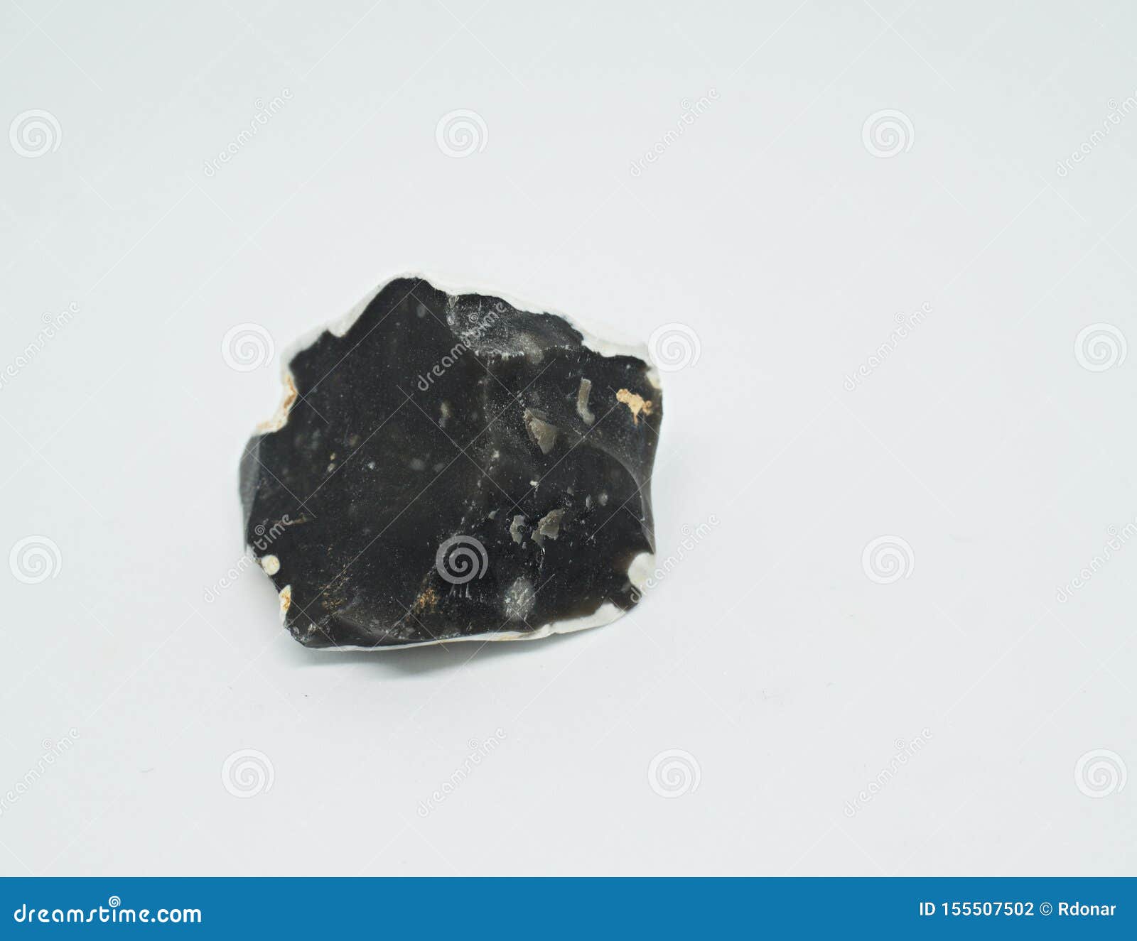 Sharp Broken Basalt Stone with Some Cavity Inside, Isolated Stock Photo ...