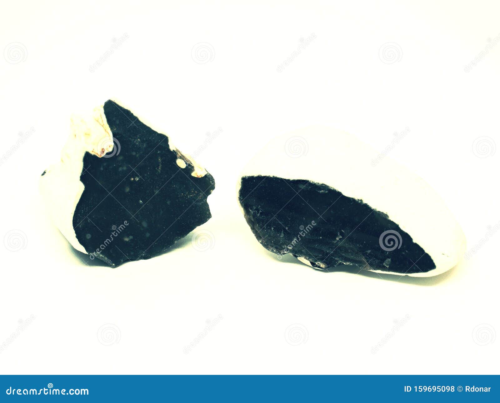 Sharp Broken Basalt Stone with Some Cavity Inside, Isolated Stock Photo ...