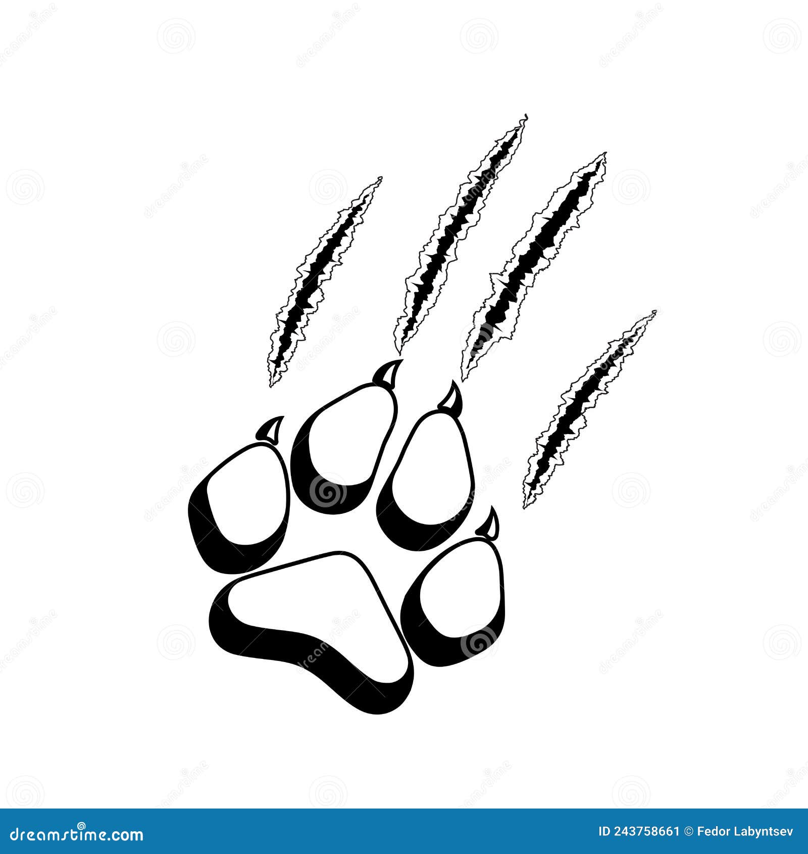 Sharp-clawed Paw Scratches A Background Cartoon Vector | CartoonDealer ...