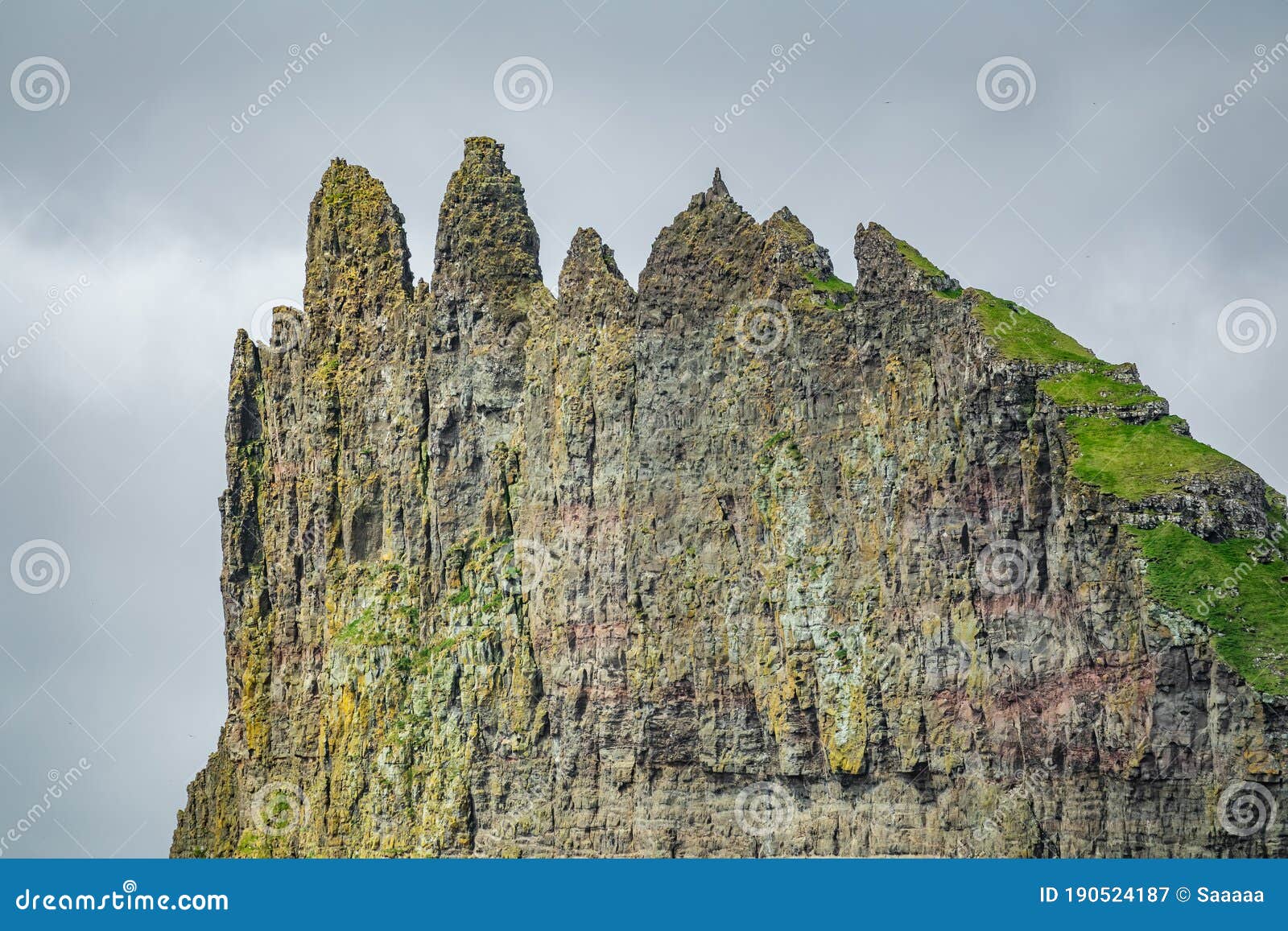 Sharp Cliff with Diferent Peaks Under the Sky Stock Image - Image of ...