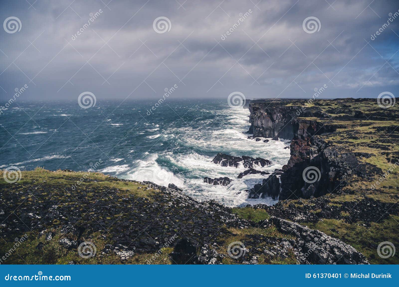 Sharp Cliffs in Stormy Weather Stock Image - Image of seascape, rocks ...
