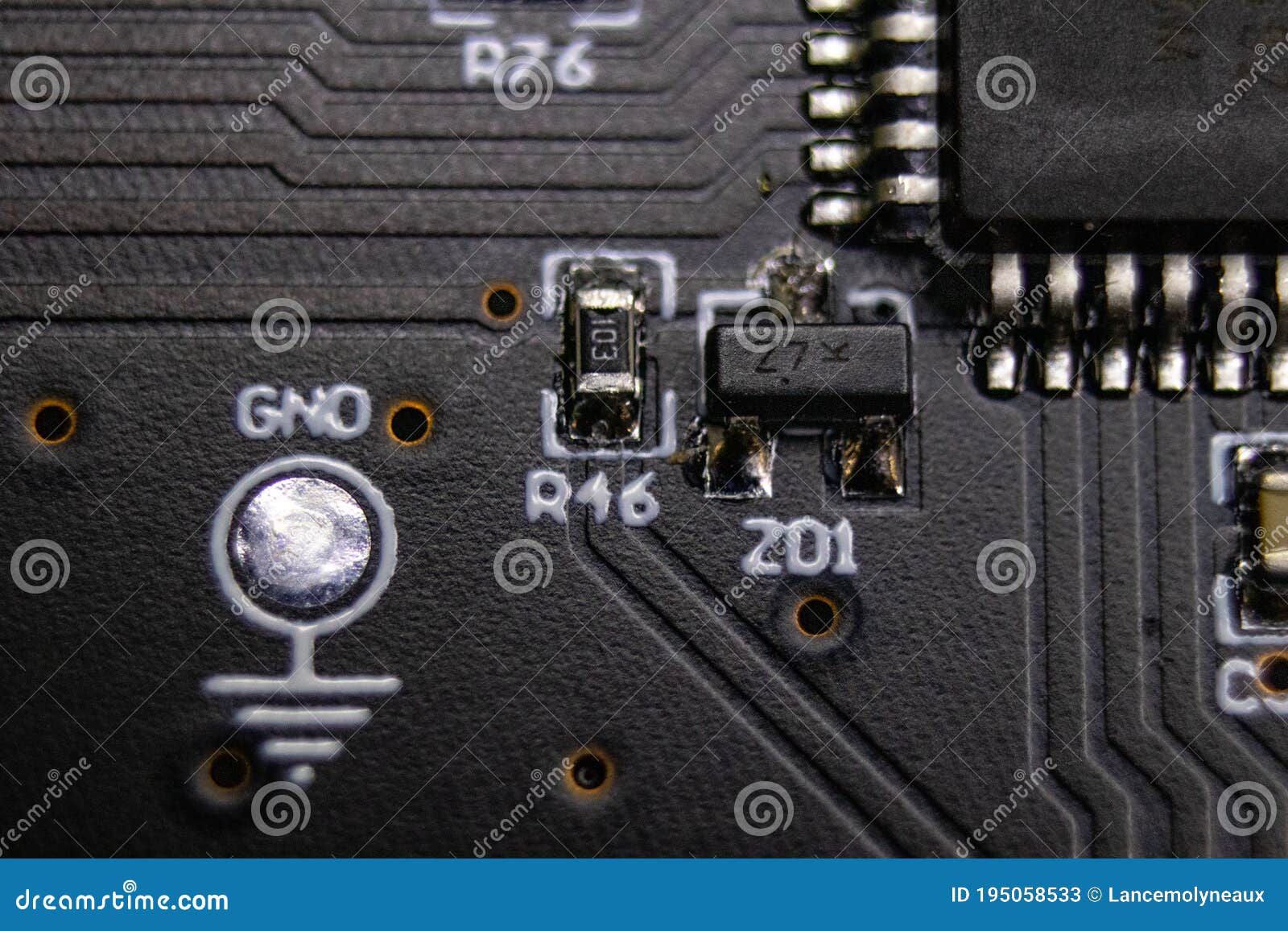Sharp Close Up for Ground Test Point Next To Microcontroller Stock ...