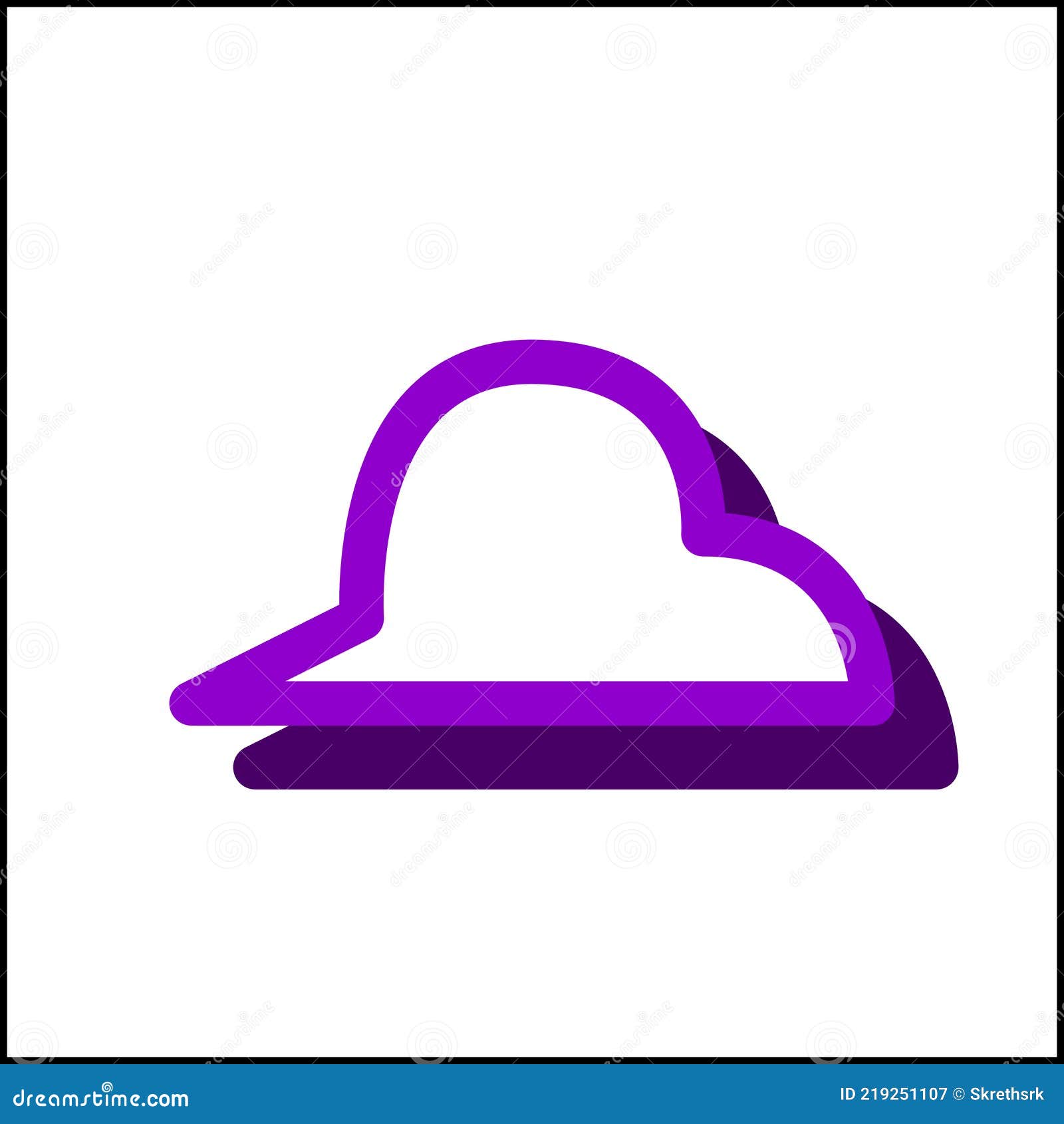 Sharp Cloud Icon in Flat Design 08 Stock Vector - Illustration of ...