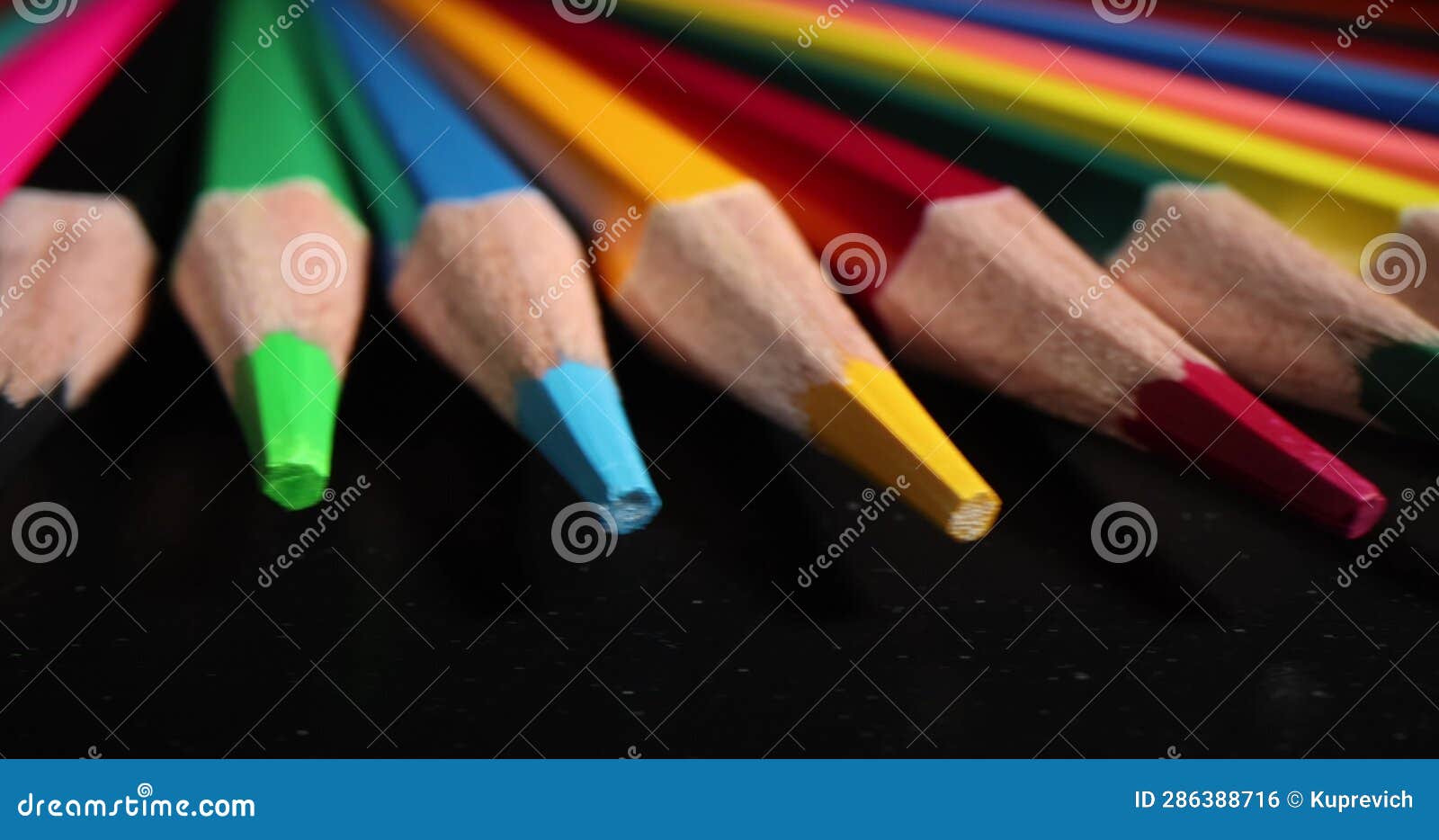 Sharp Colored Pencils for Kids Drawing in Dark Premise Stock Footage ...