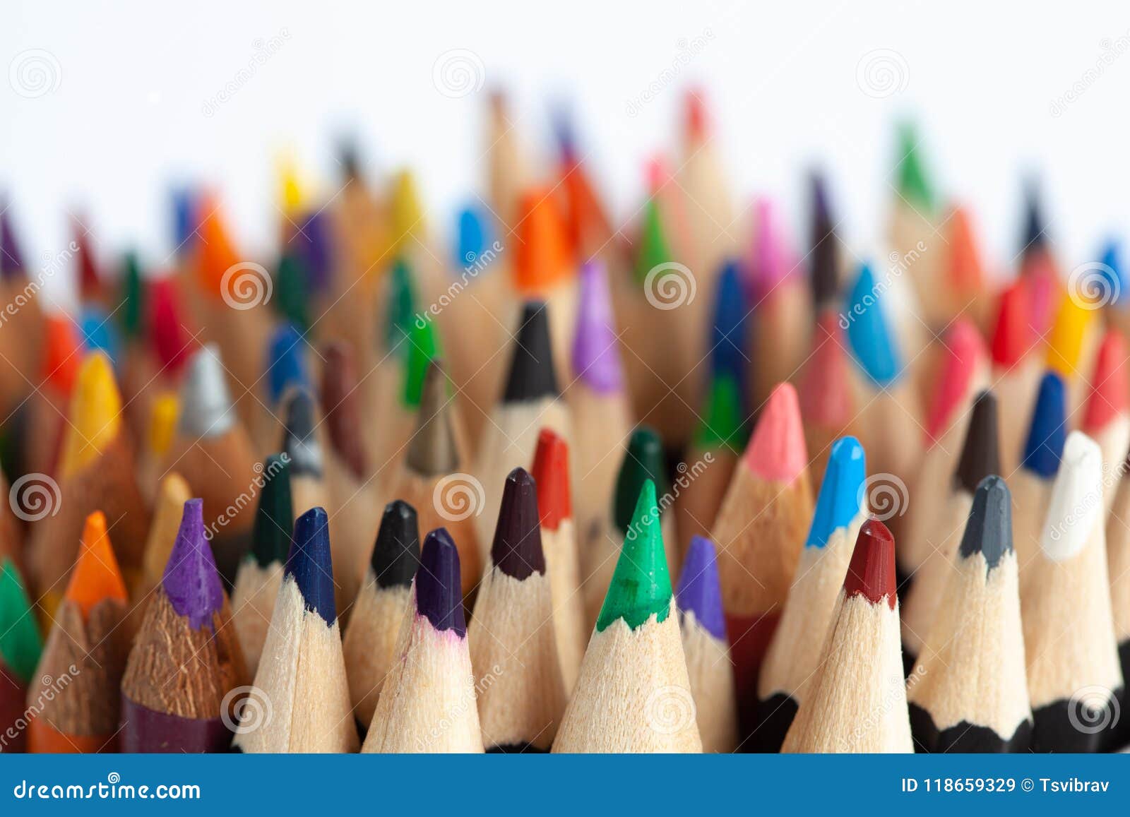Sharp colored pencils. stock image. Image of blurred - 118659329