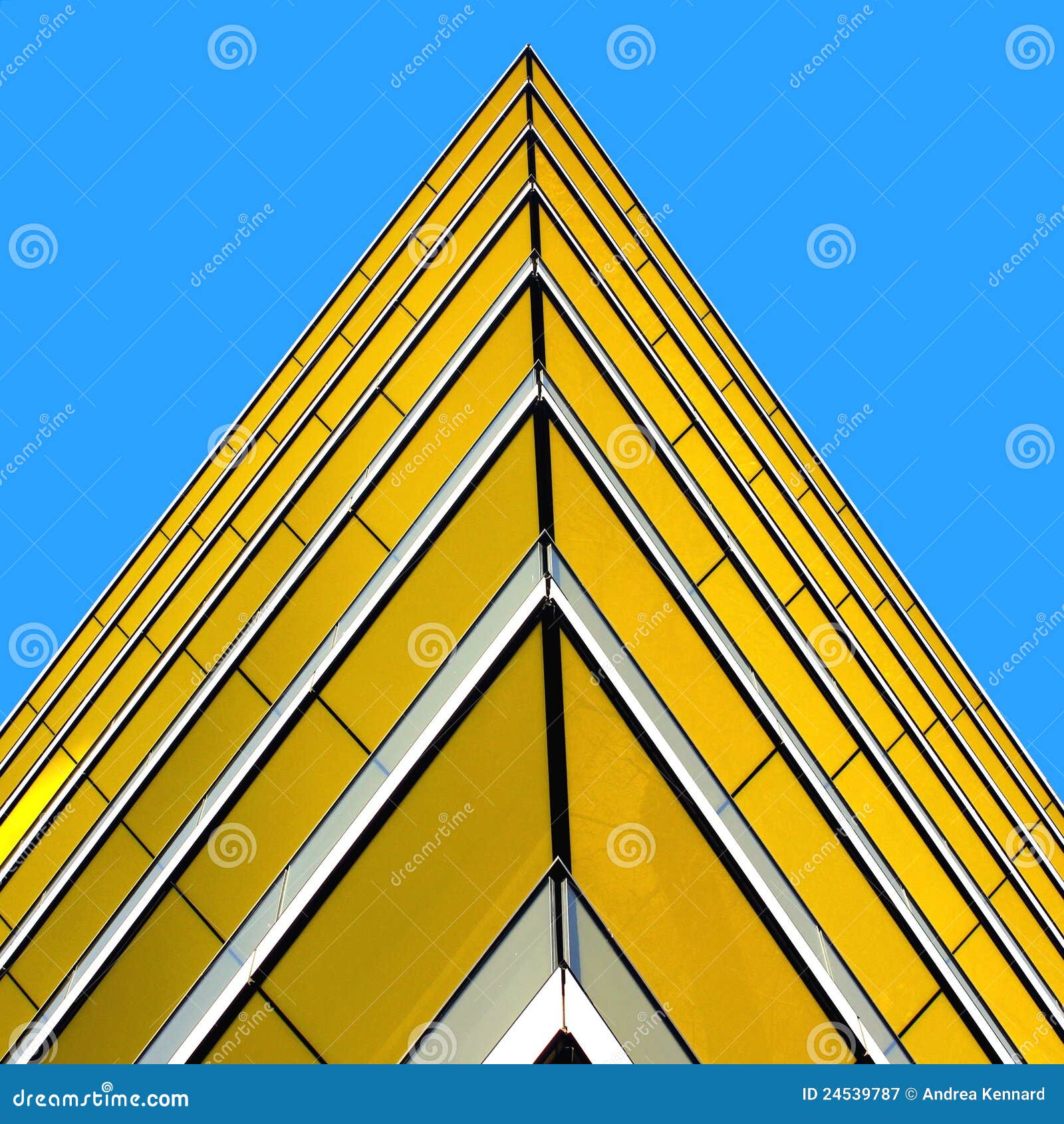 Sharp Corner of a Building Against a Bright Blue S Stock Image - Image ...
