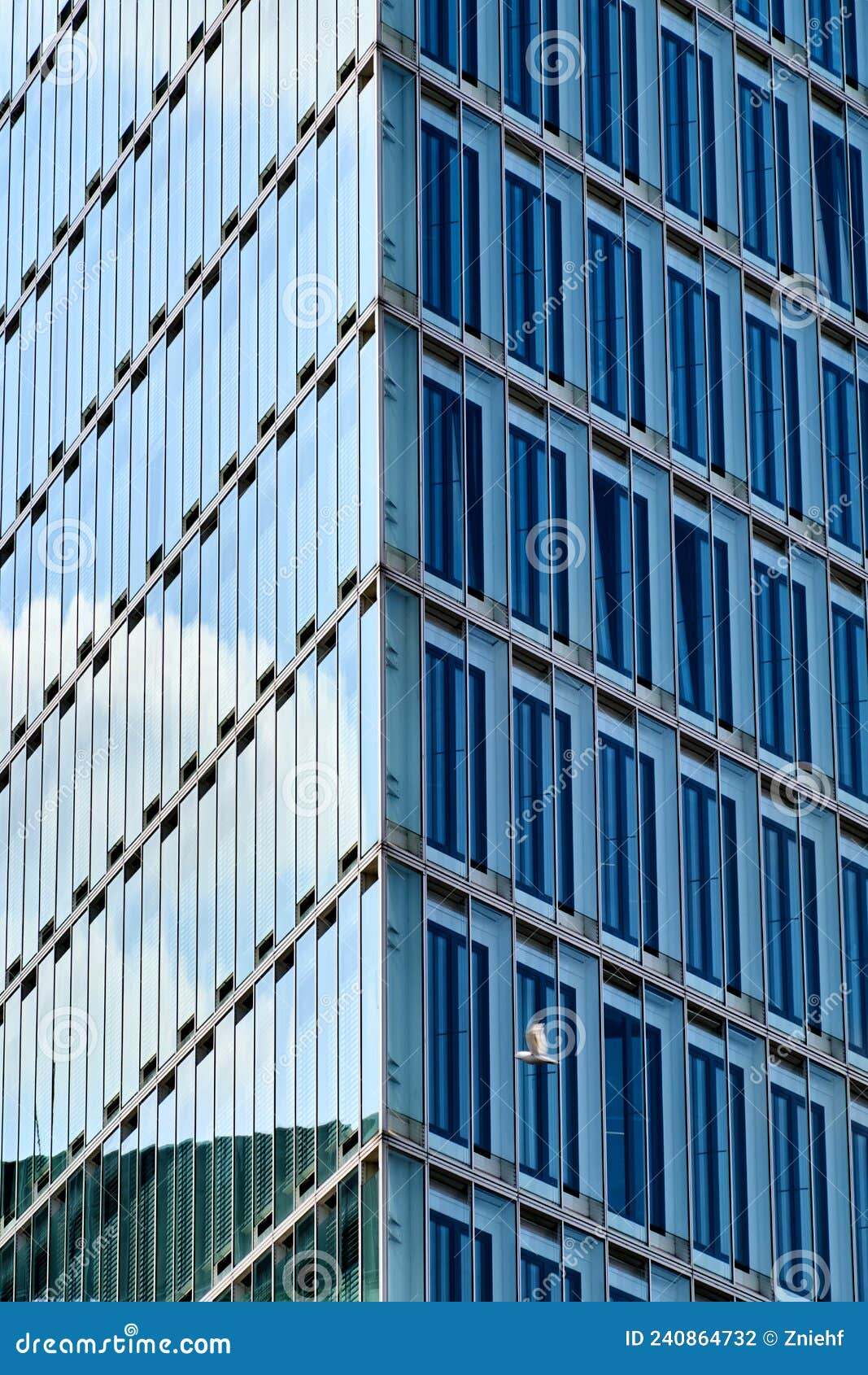 Sharp Corner of Modern Building with Mirrored Glass Facade, Abstract ...