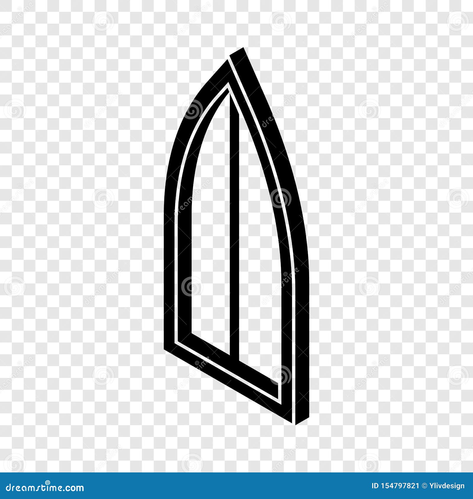 Sharp Corner Window Frame Icon, Simple Black Style Stock Vector ...